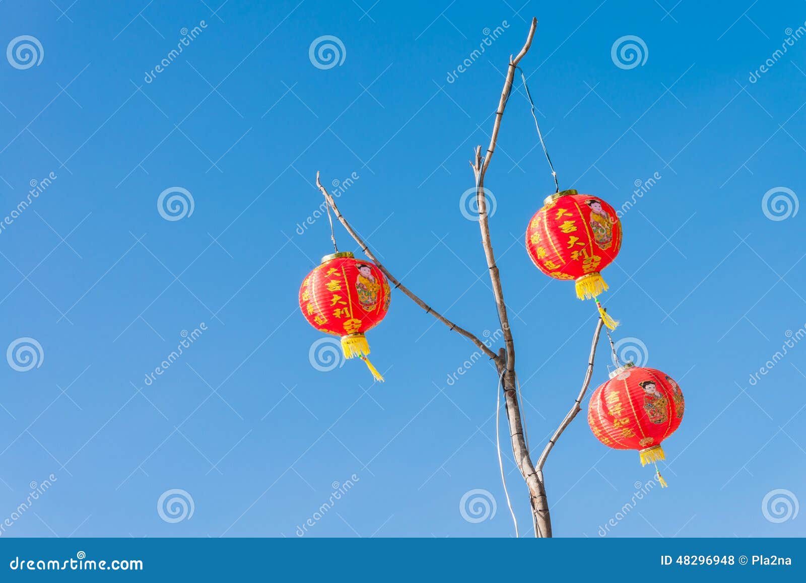 Red Chinese Paper Lanterns stock photo. Image of oriental - 48296948