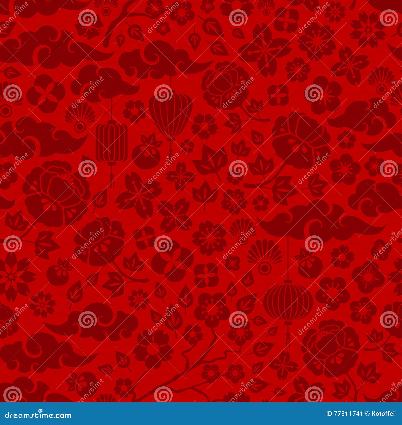 Red Chinese Seamless Pattern Stock Vector - Illustration of repeating ...