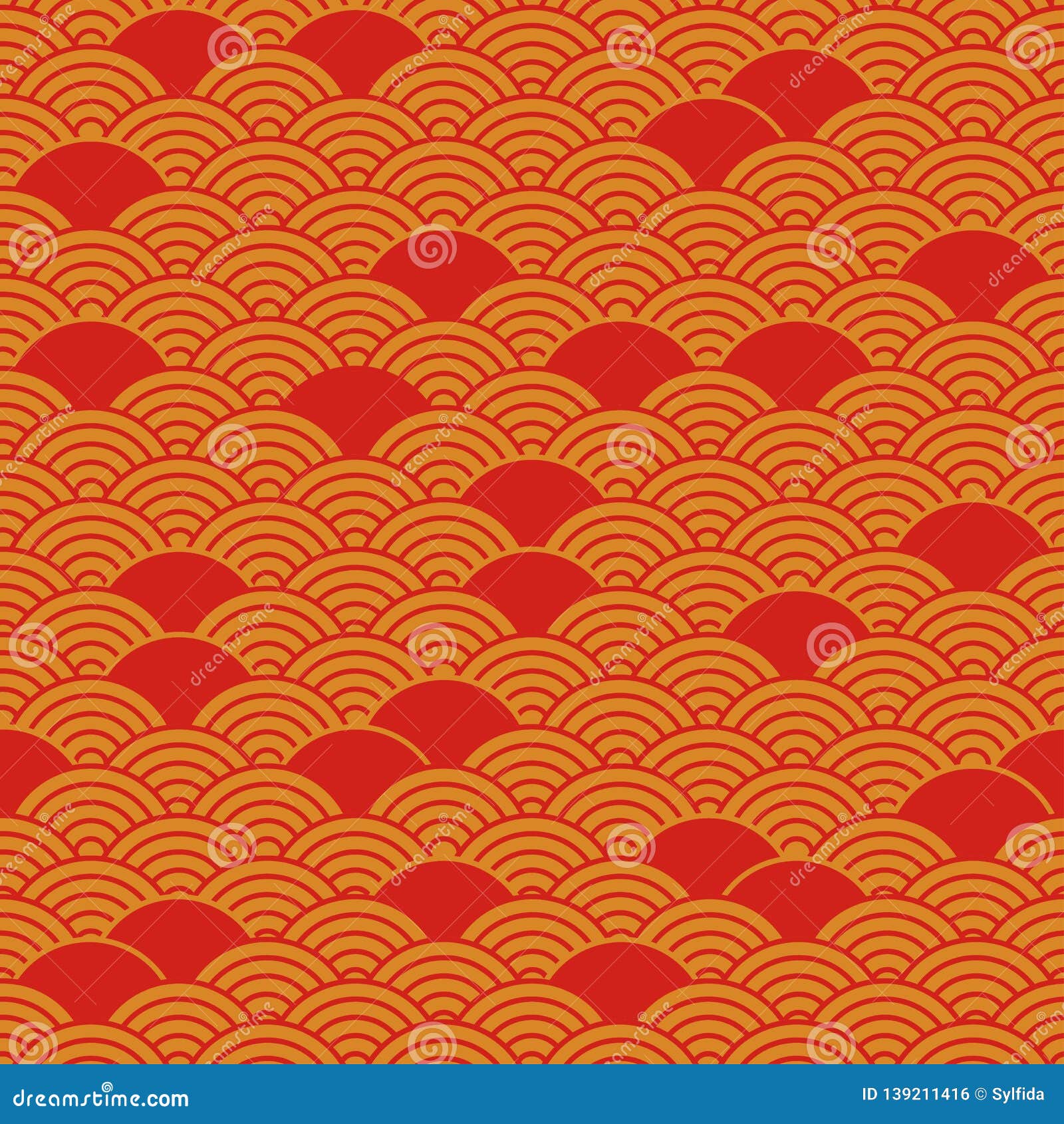 Red Chinese Seamless Pattern. Vector Illustration Stock Illustration ...