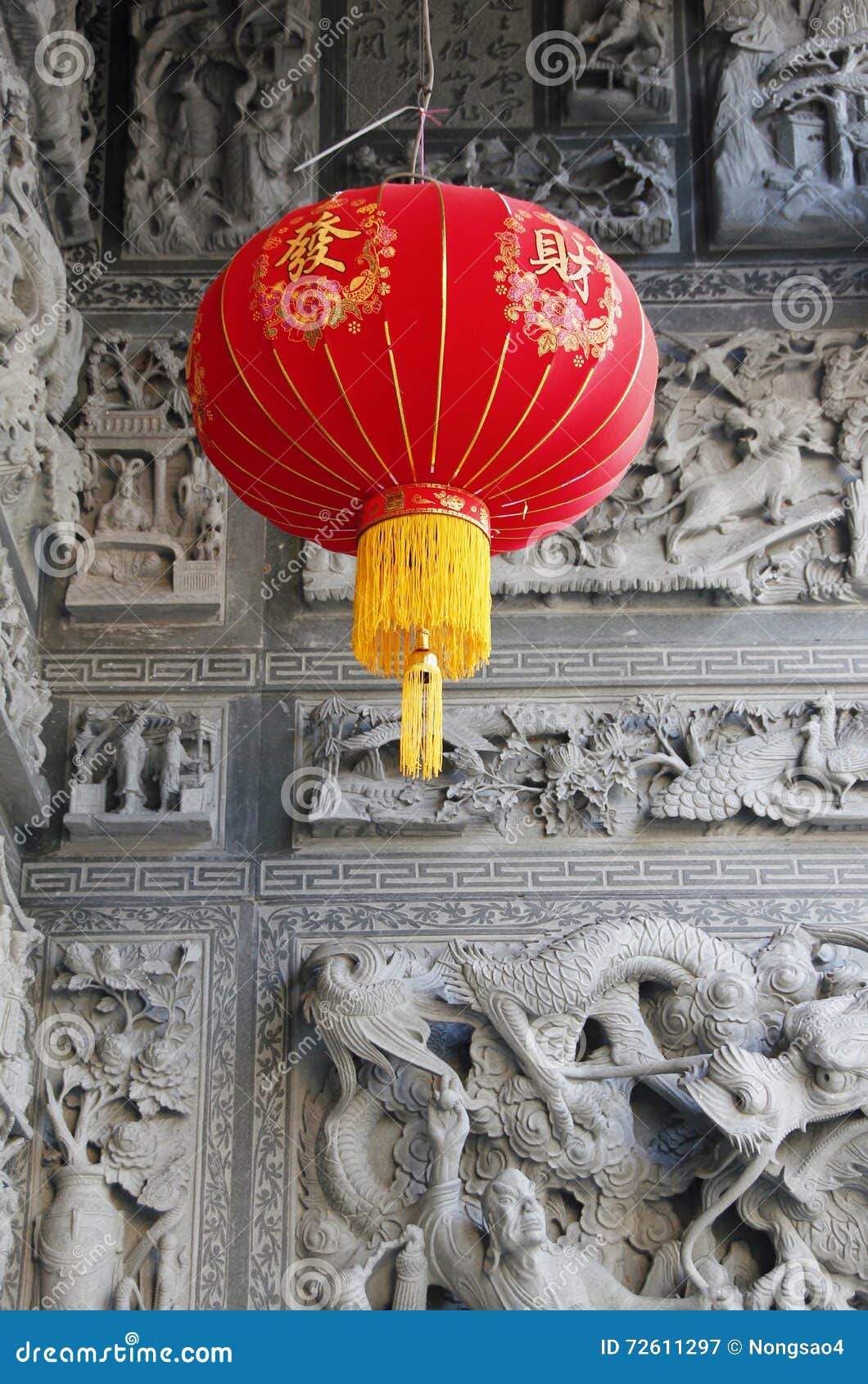 Red Chinese style lamp stock image. Image of ornament - 72611297