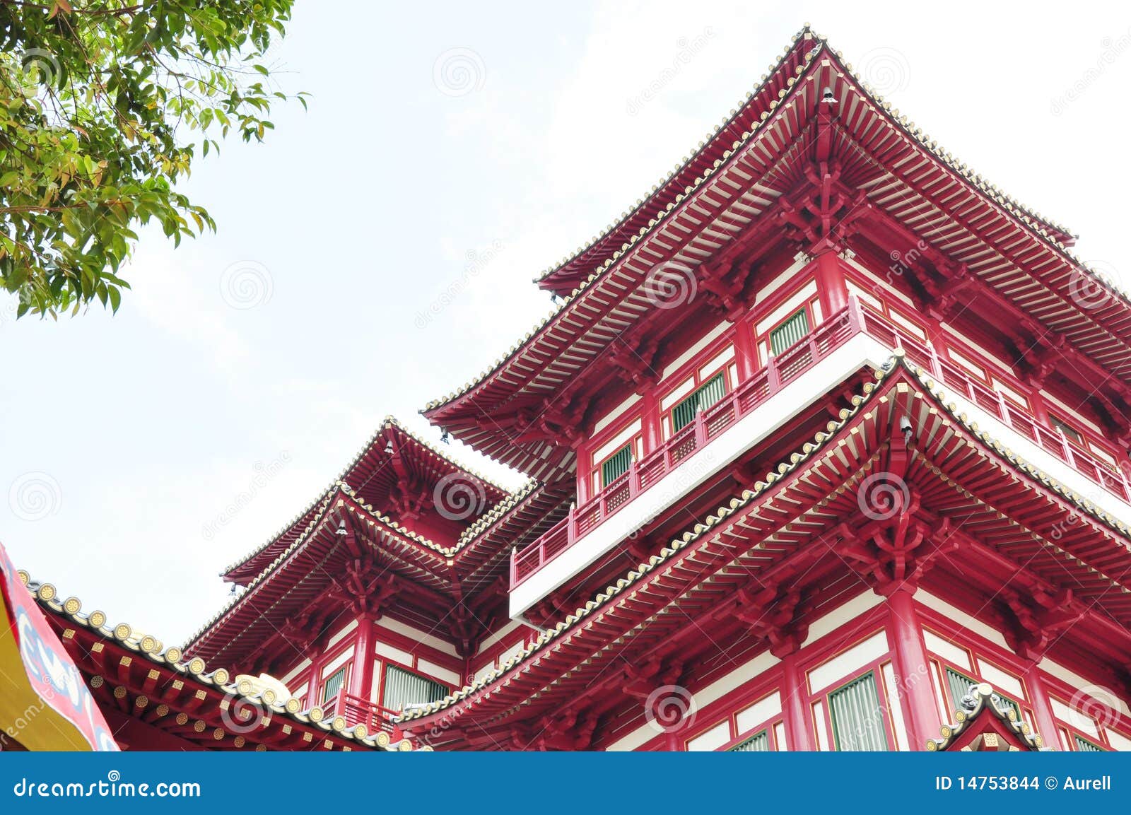 Red Chinese temple stock photo. Image of lies, city, district - 14753844