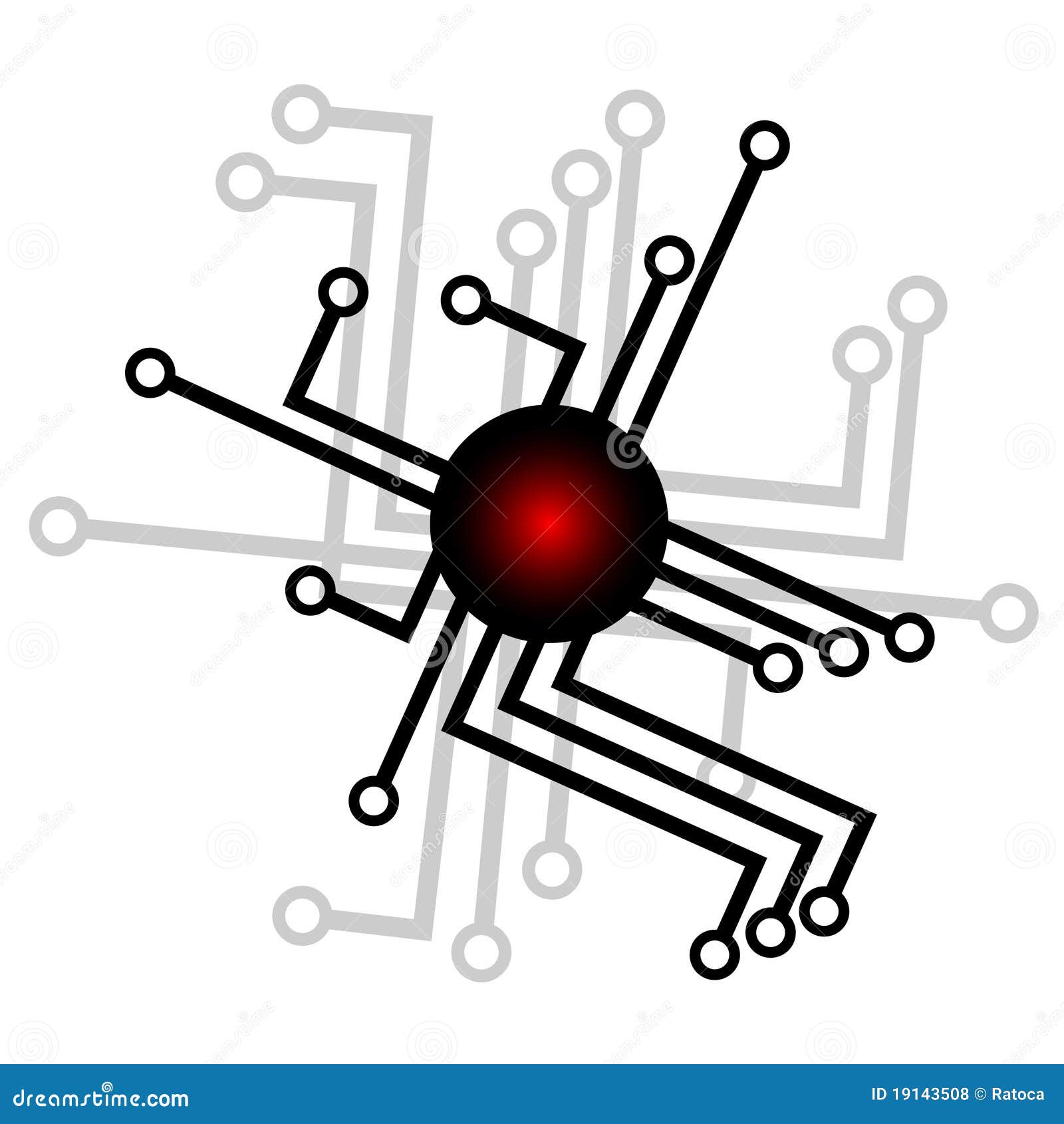 Red chip stock vector. Illustration of wiring, symbol - 19143508