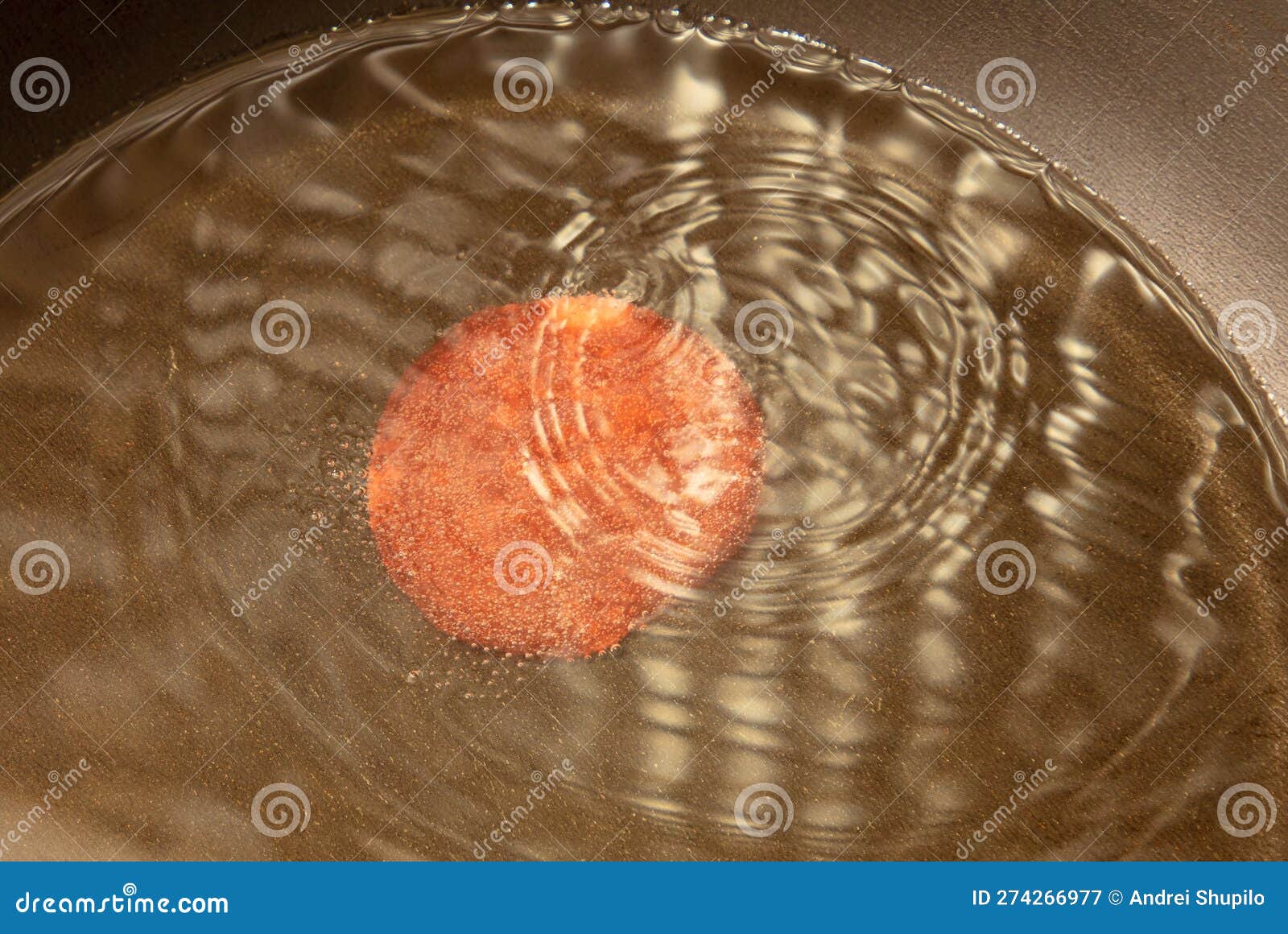 Red Chips are Fried in Oil in a Frying Pan Stock Image - Image of fried ...