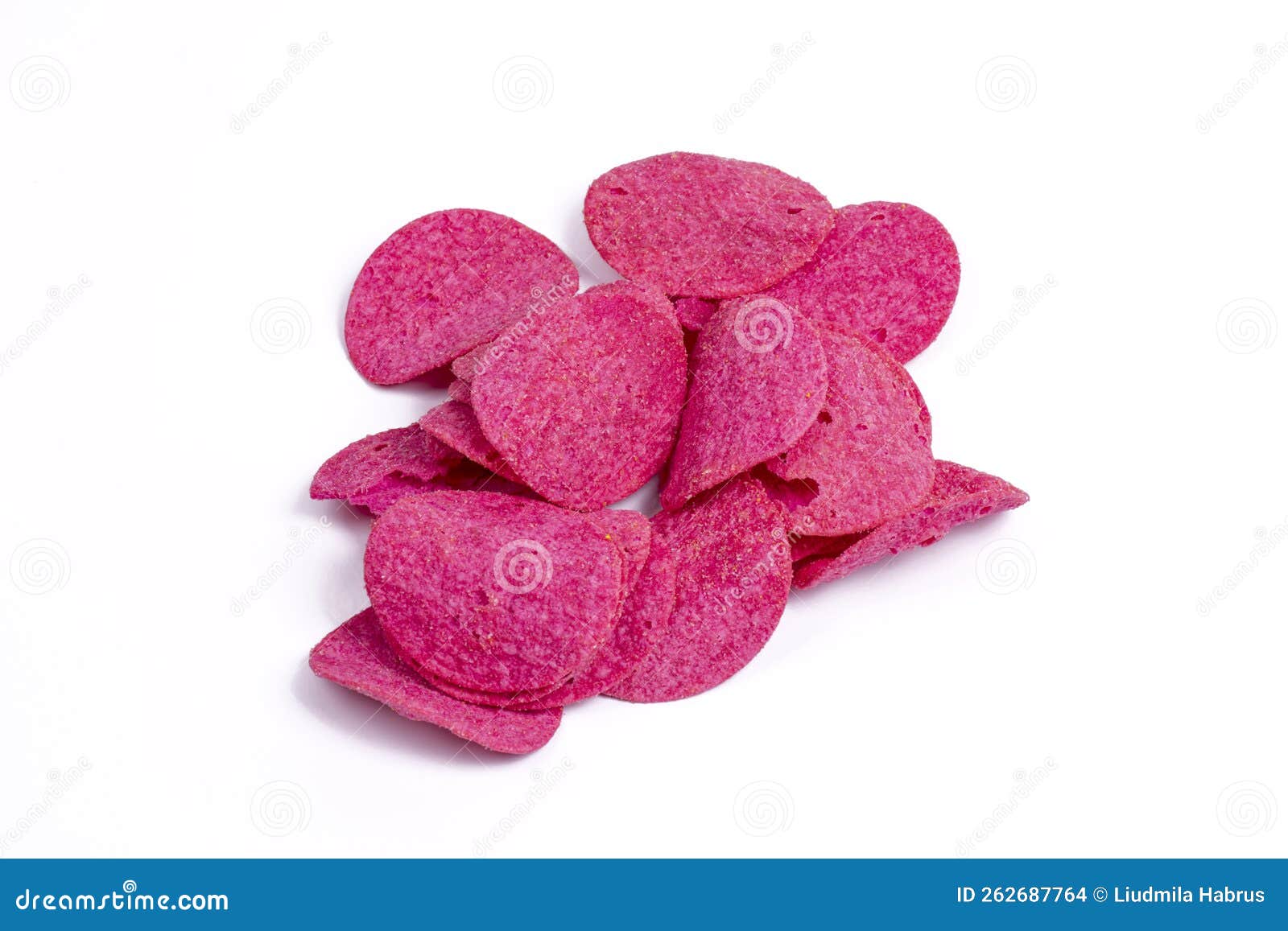 Red Chips Isolate. Close-up Potato Chips Stock Photo - Image of white ...