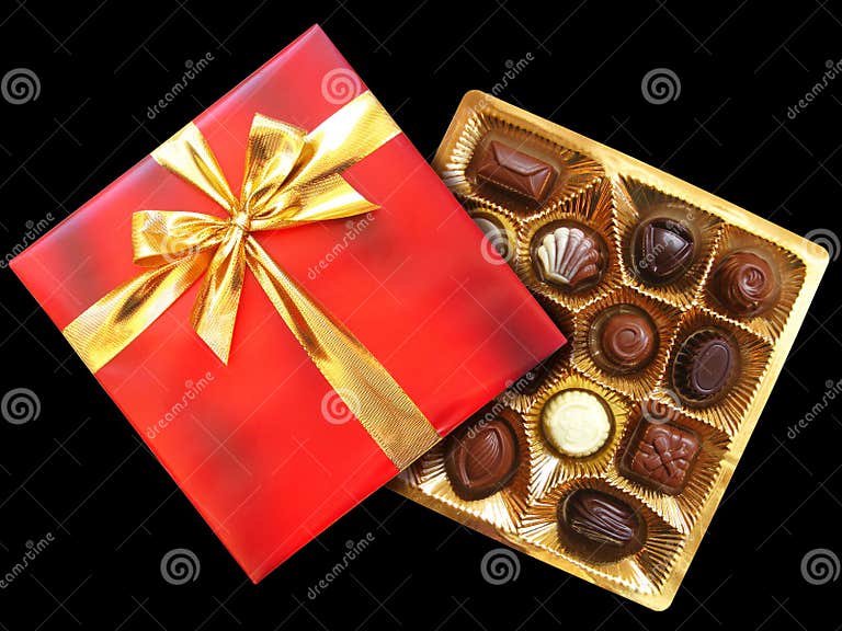 Red chocolate box stock image. Image of isolated, love - 11729507