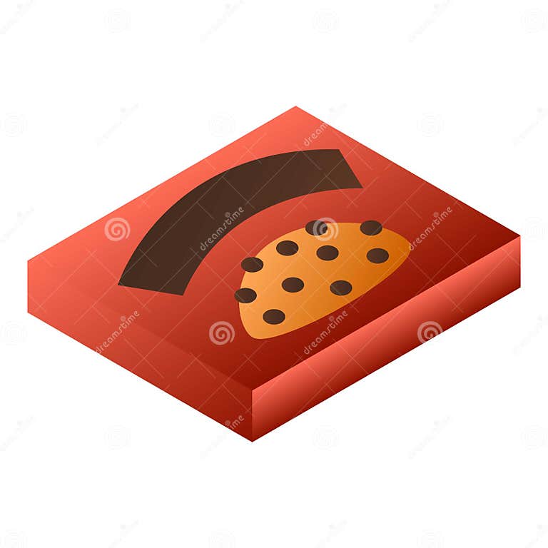 Red Chocolate Box Icon, Isometric Style Stock Vector - Illustration of ...