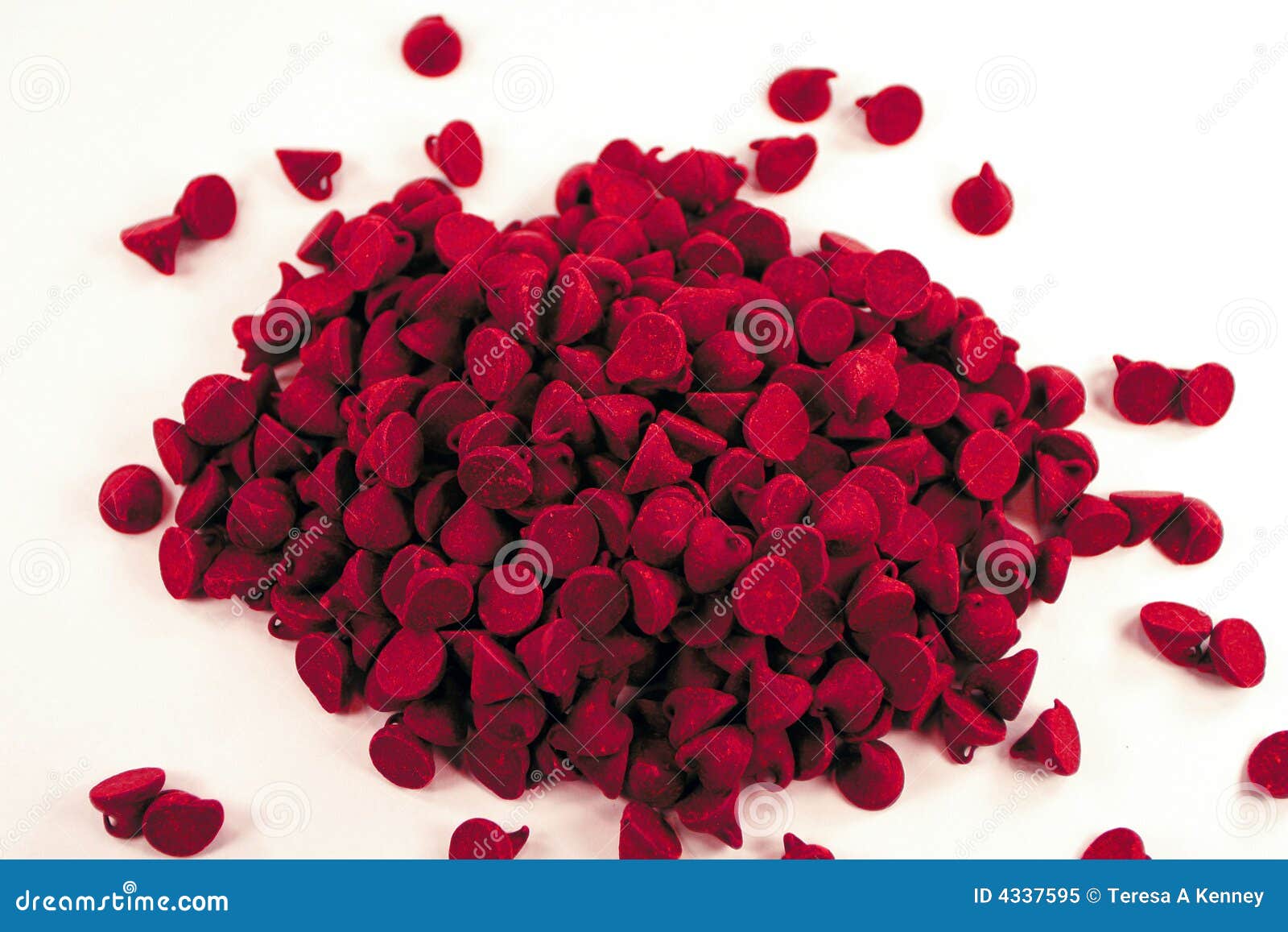 Red Chocolate Chips stock image. Image of chips, holidays - 4337595