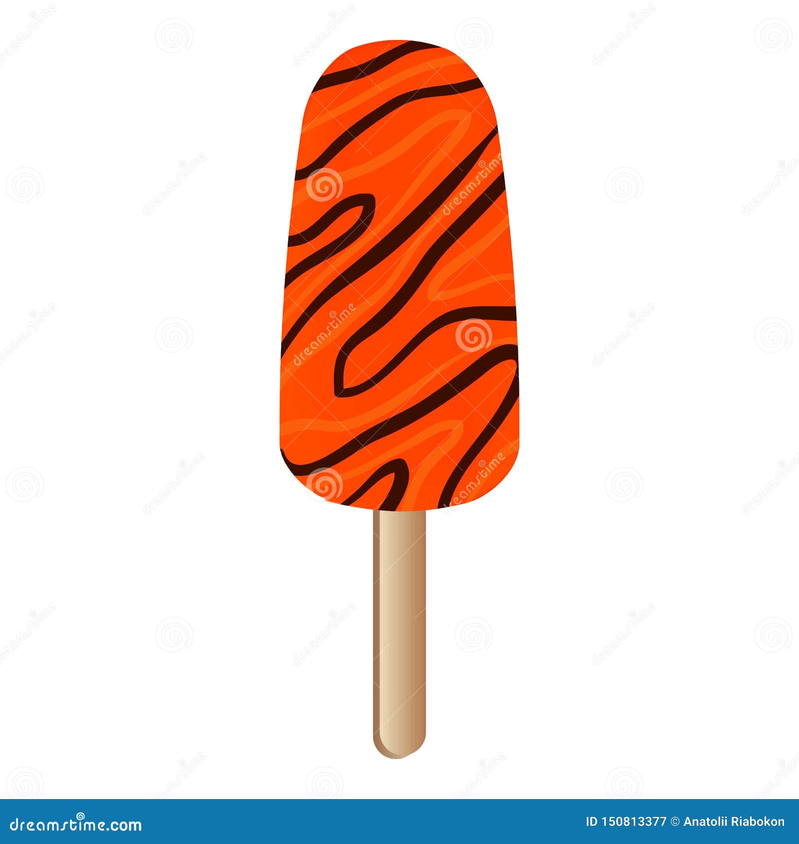 Red Chocolate Popsicle Icon, Cartoon Style Stock Vector - Illustration ...