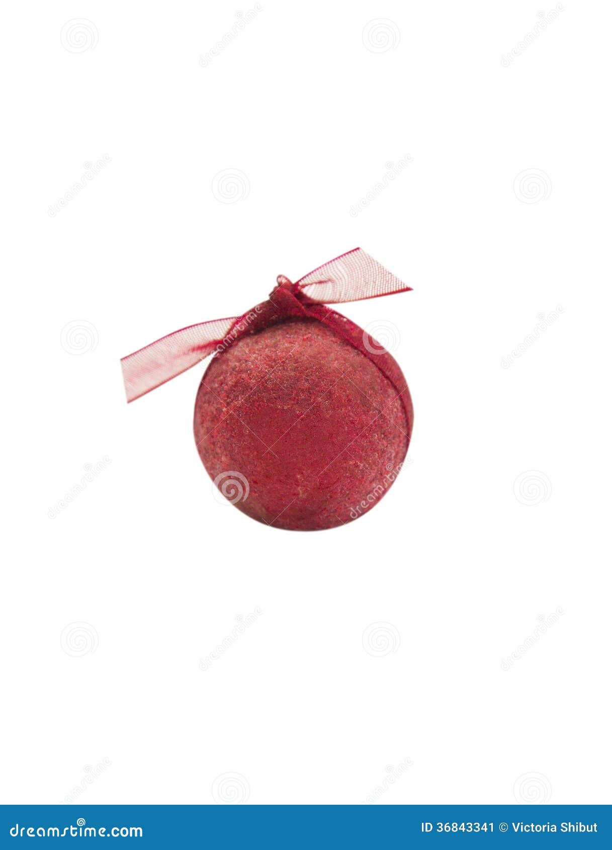 Red Chocolate Praline with Ribbon Isolated Stock Image - Image of macro ...