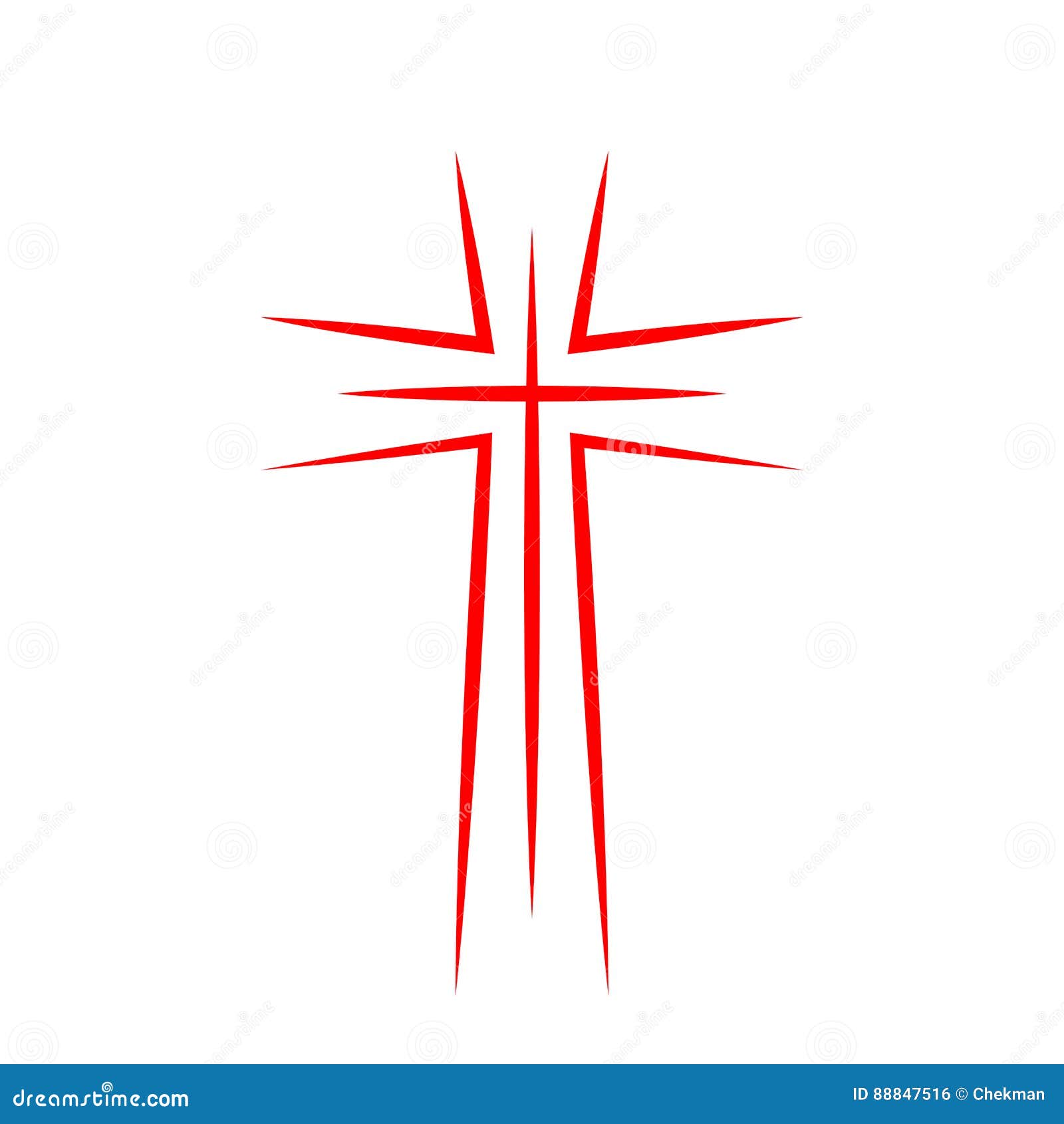 Red Christian Cross Icon. Vector Illustration. Stock Illustration ...