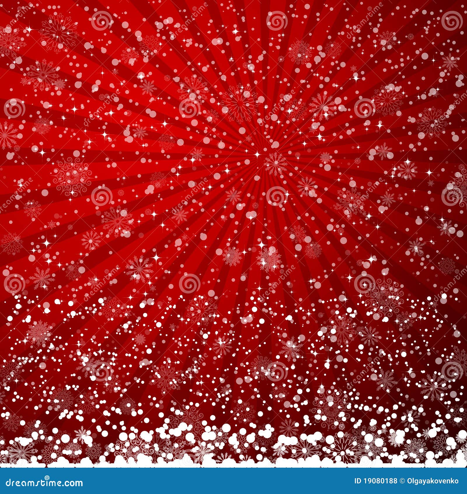 Red Christmas Backdrop with Falling Snowflakes. Stock Vector ...