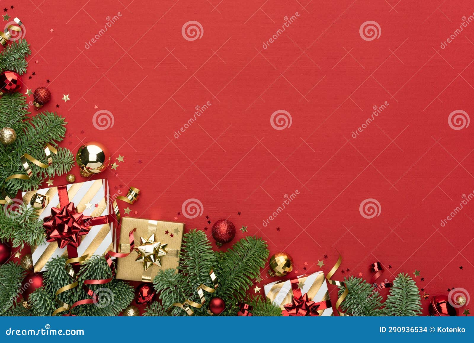 Red Christmas Background with Border Decoration Stock Photo - Image of ...