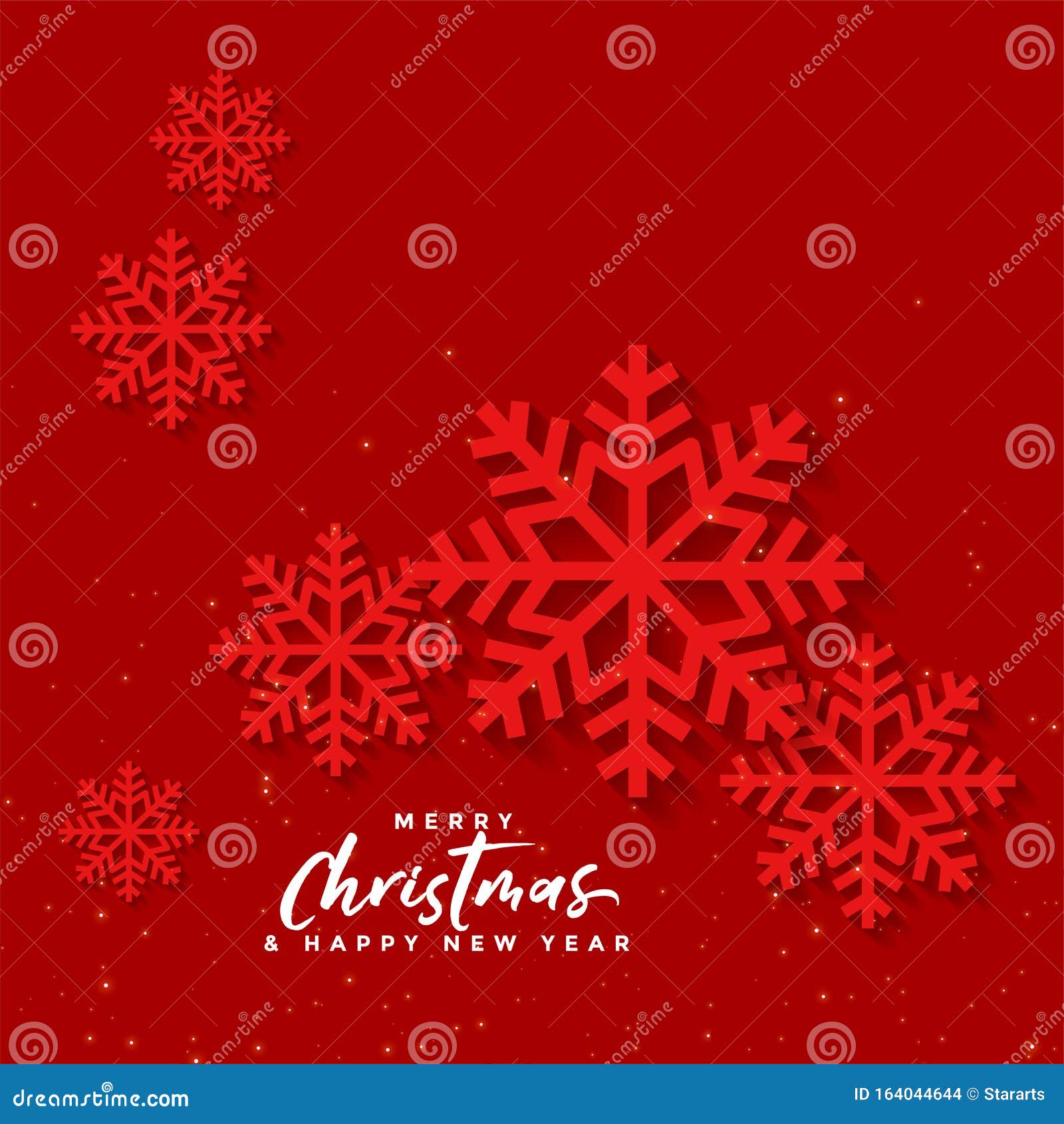 Red Christmas Background with Snow Flakes Design Stock Vector ...