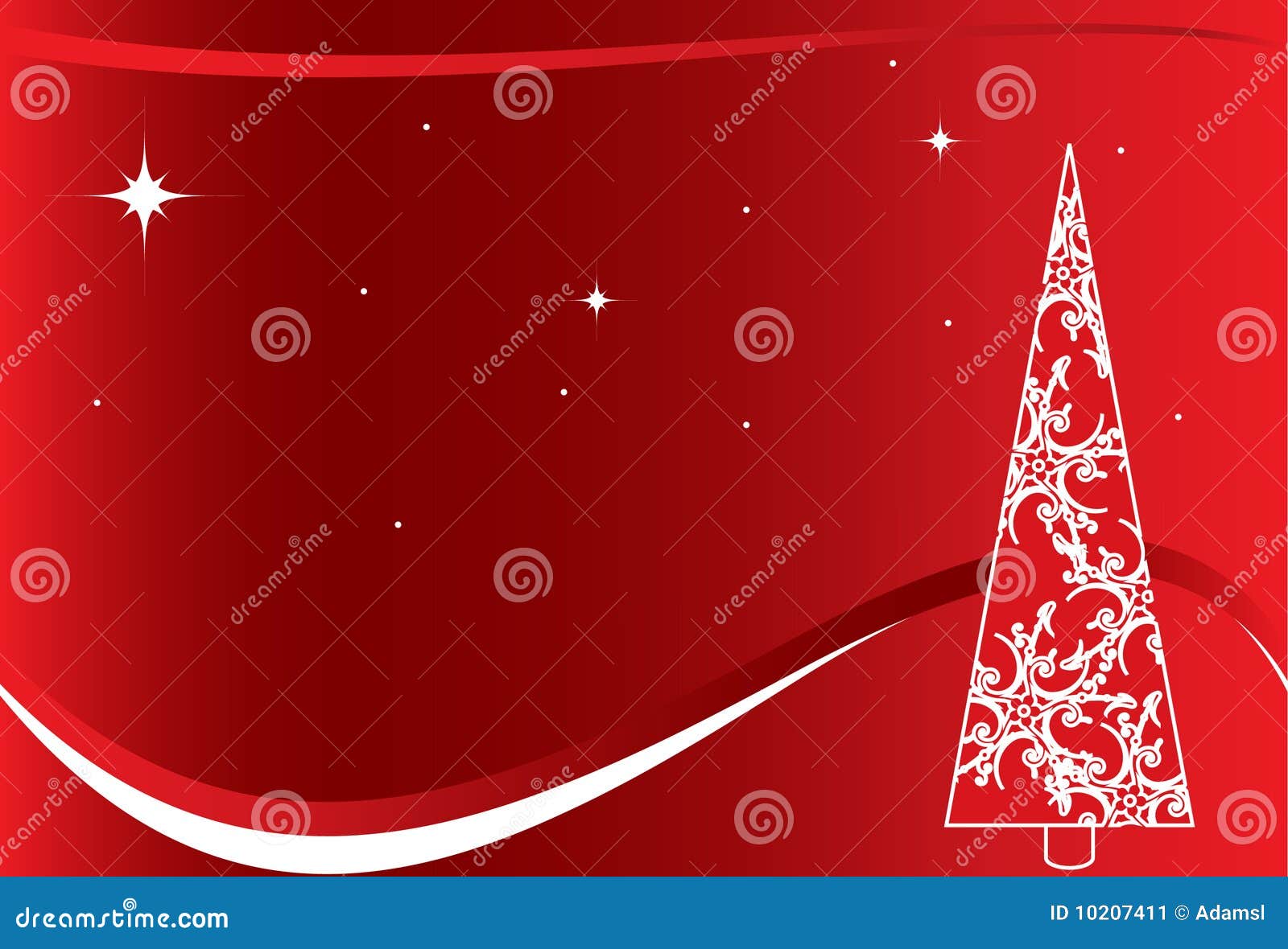 Red Christmas Background with White Tree Stock Vector - Illustration of ...