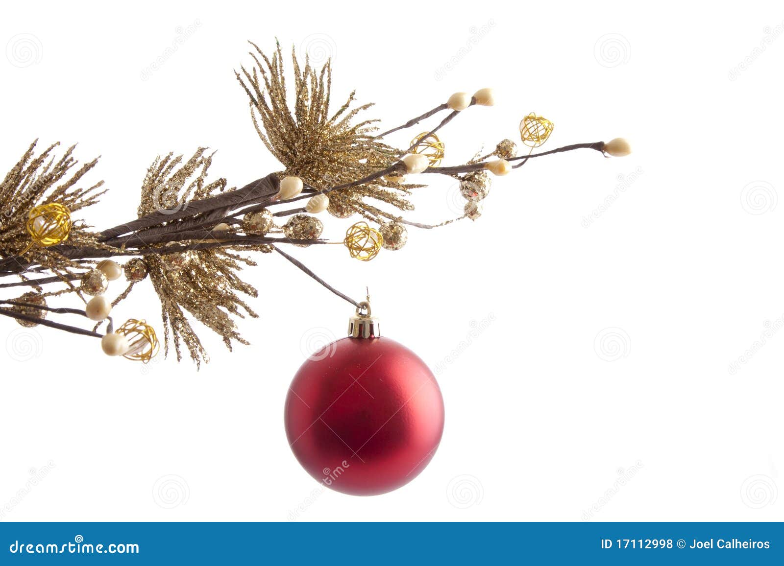 Red christmas bal stock photo. Image of detail, celebrate - 17112998