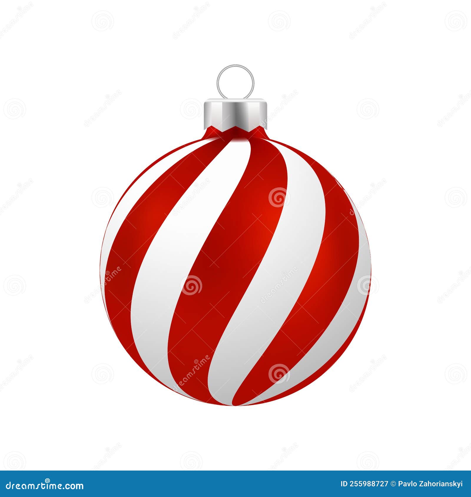 Red Christmas Ball with White Ornament. Vector. Stock Vector ...