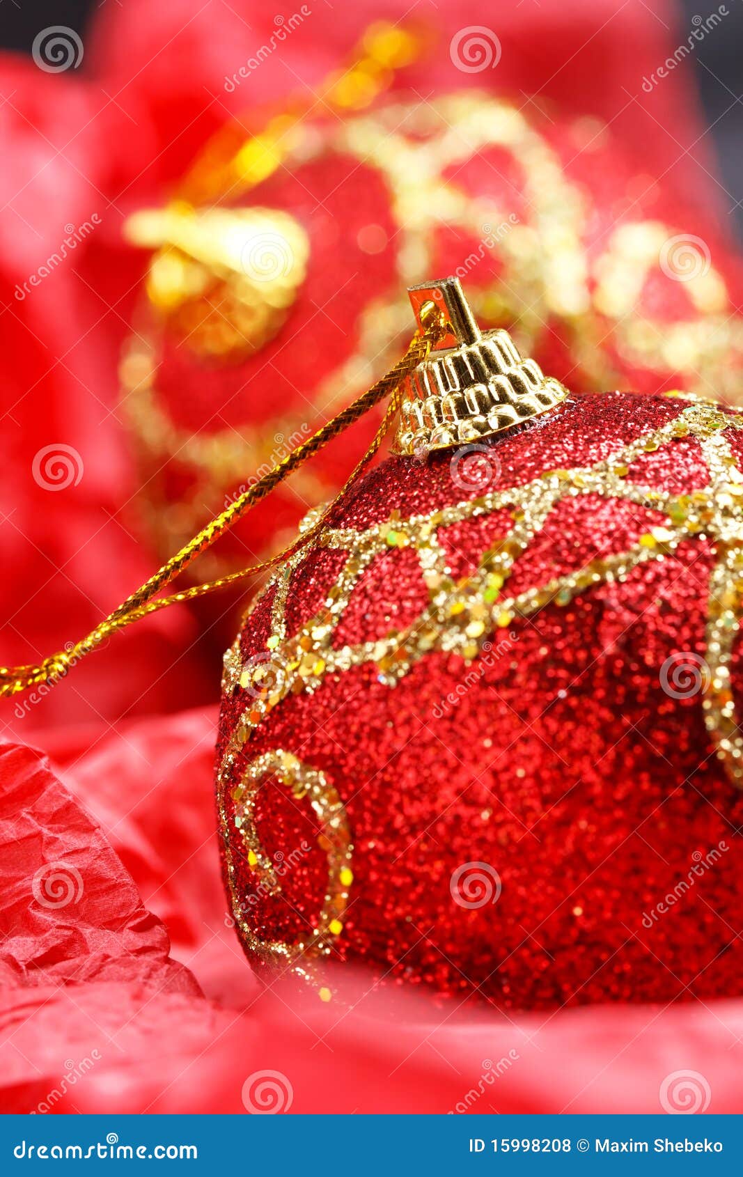 Red Christmas balls stock photo. Image of decorations - 15998208