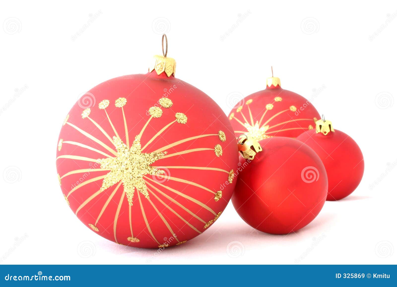 Red Christmas Balls #2 - Isolated Stock Image - Image of christmas ...