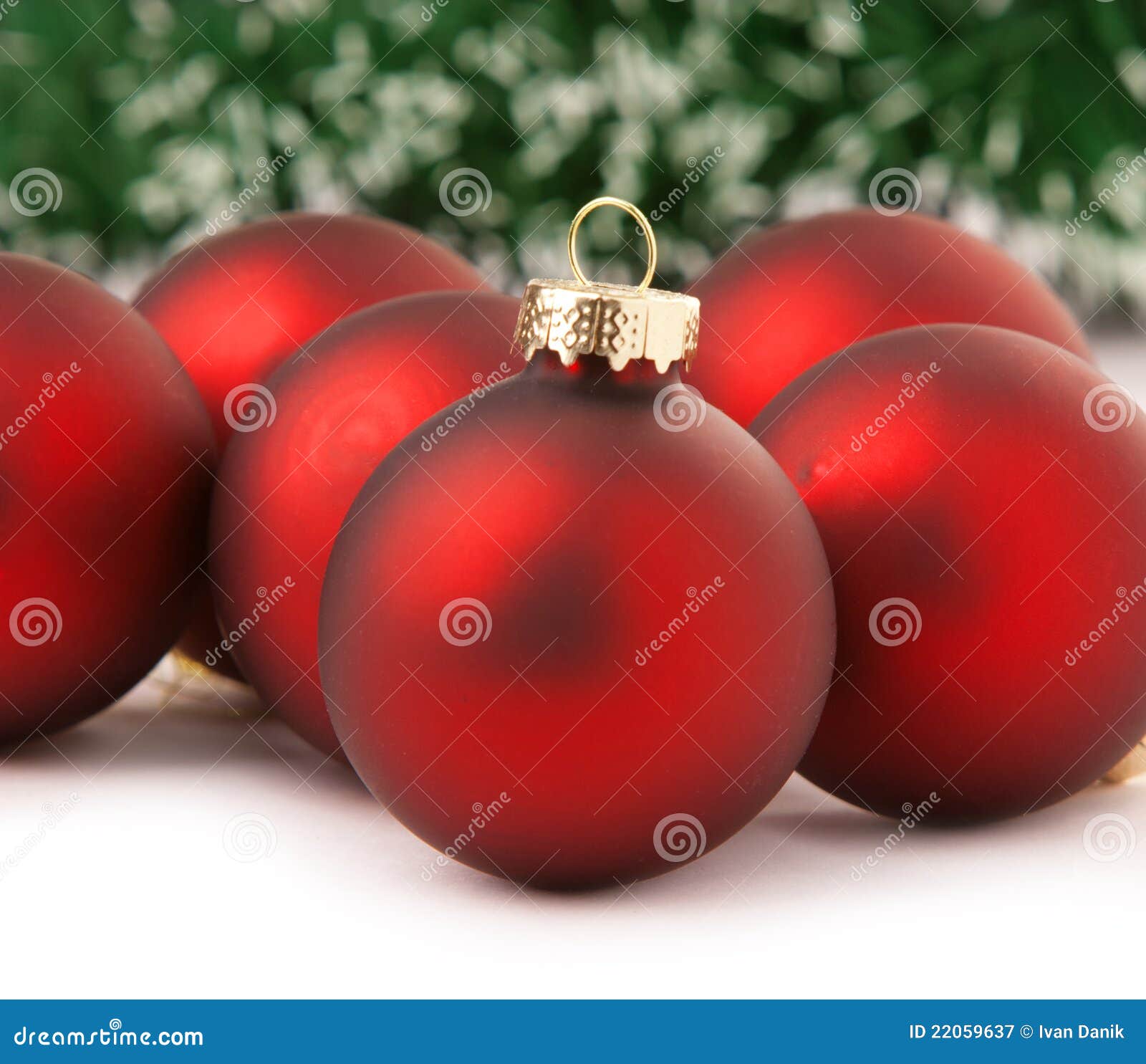 Red Christmas balls stock image. Image of shine, season - 22059637