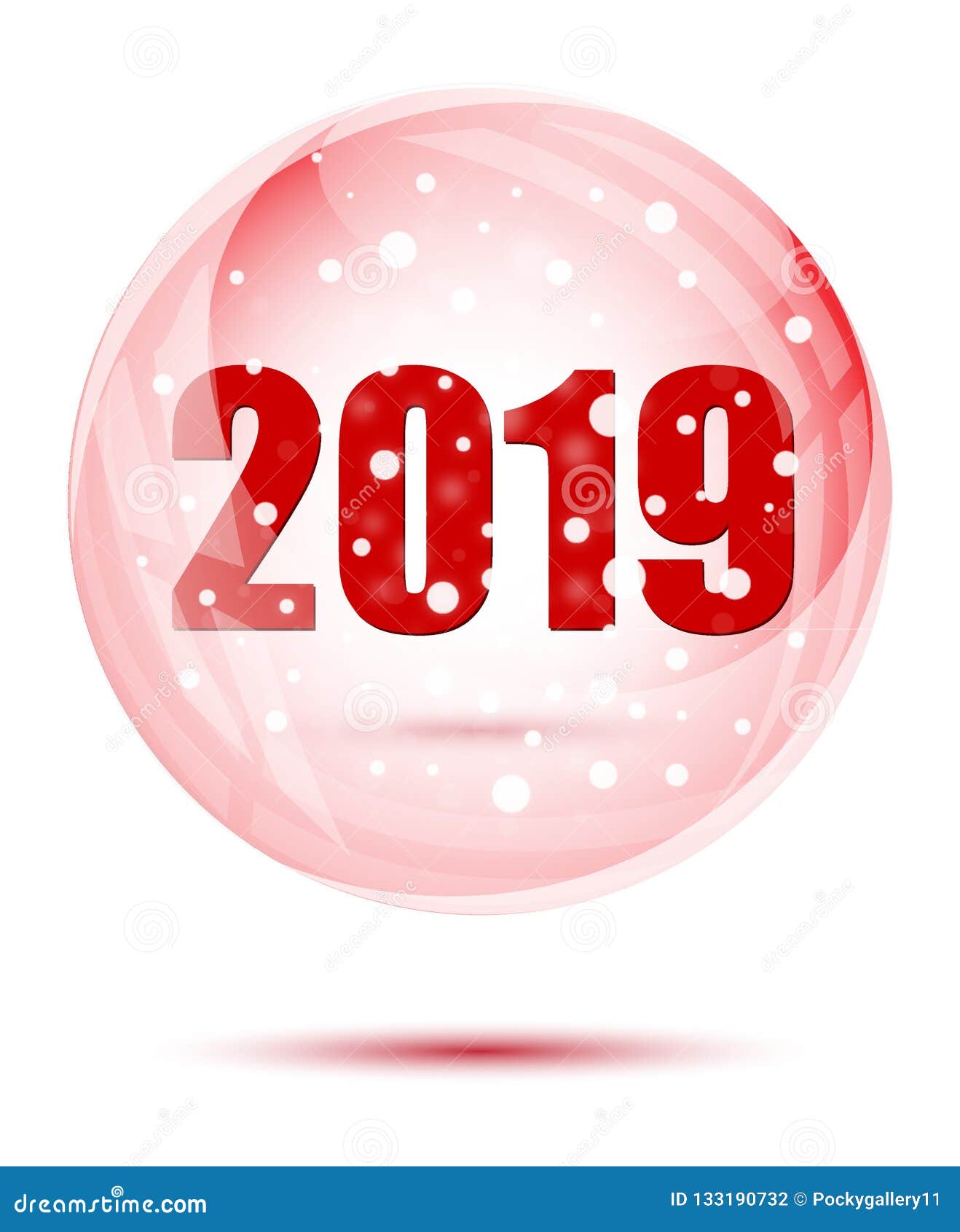 Red Christmas Balls with 2019 Numbers Stock Vector - Illustration of ...