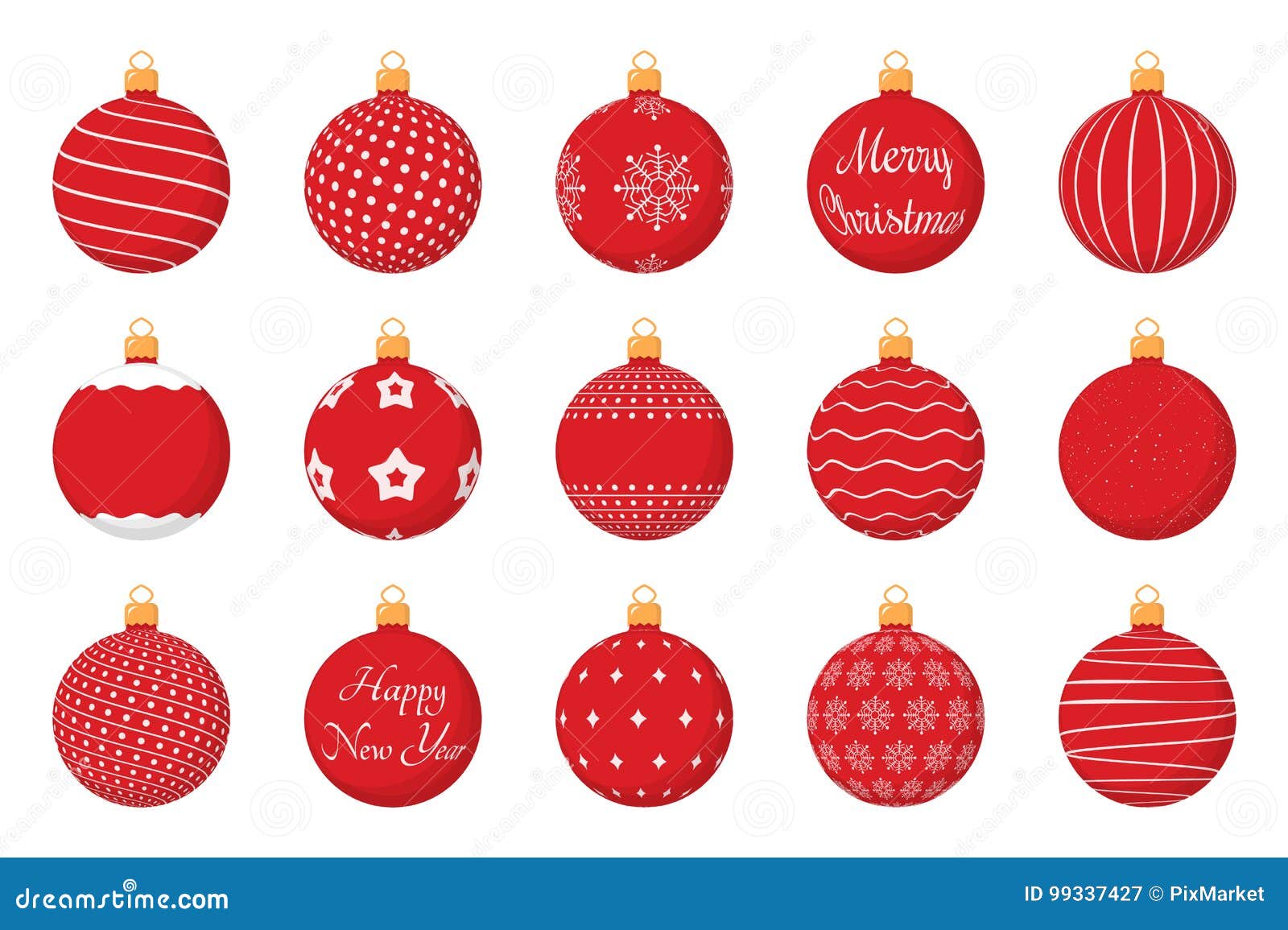 Red Christmas Balls stock vector. Illustration of retro - 99337427
