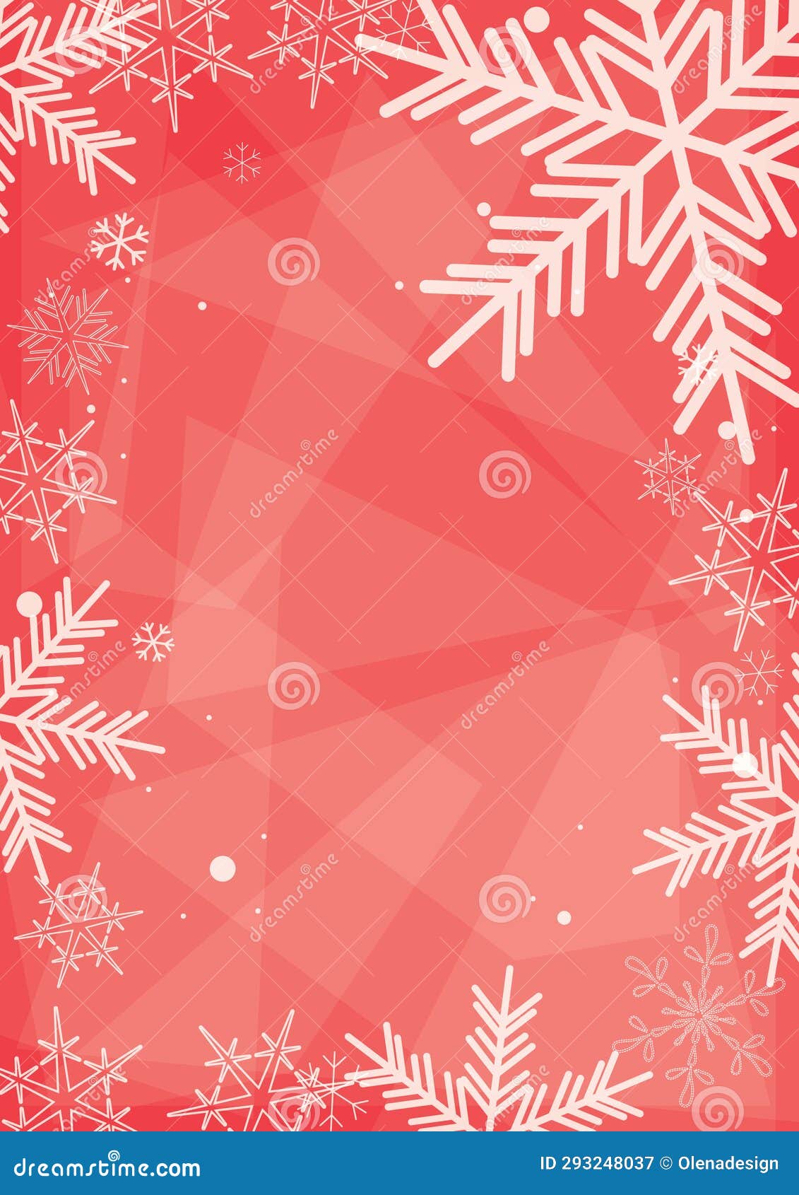 Red A4 Christmas Banner with Beautiful White Snowflakes - Vector Banner ...