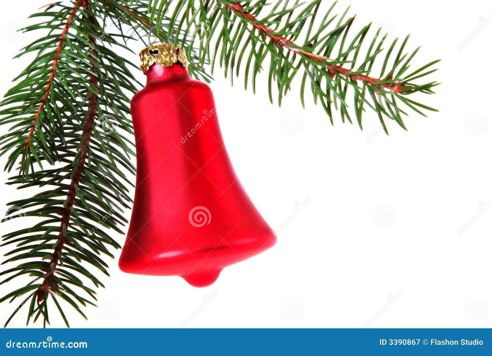 Red Christmas Bell stock image. Image of chaplet, ribbon - 3390867