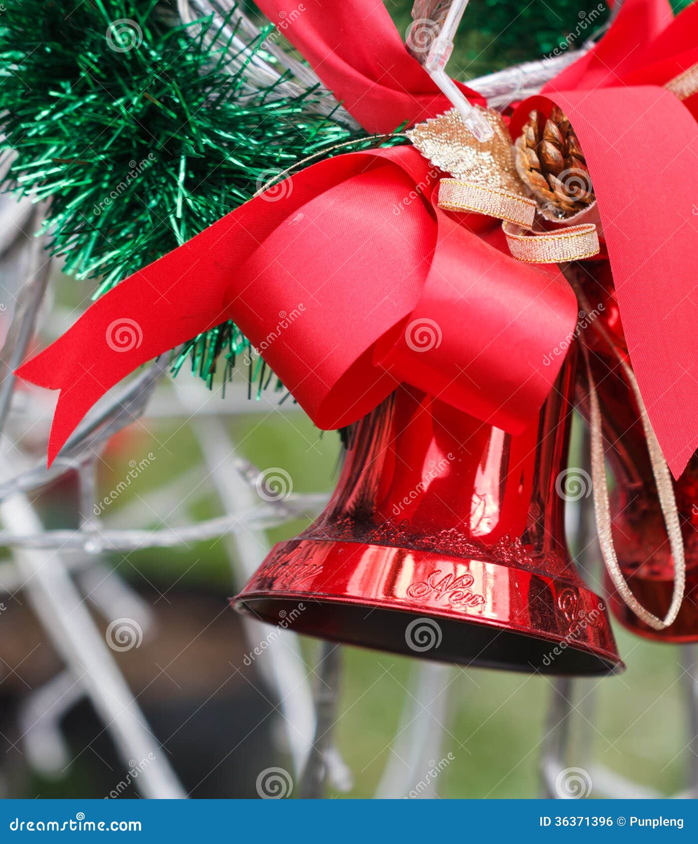 Red Christmas Bell stock photo. Image of glitter, hanging - 36371396