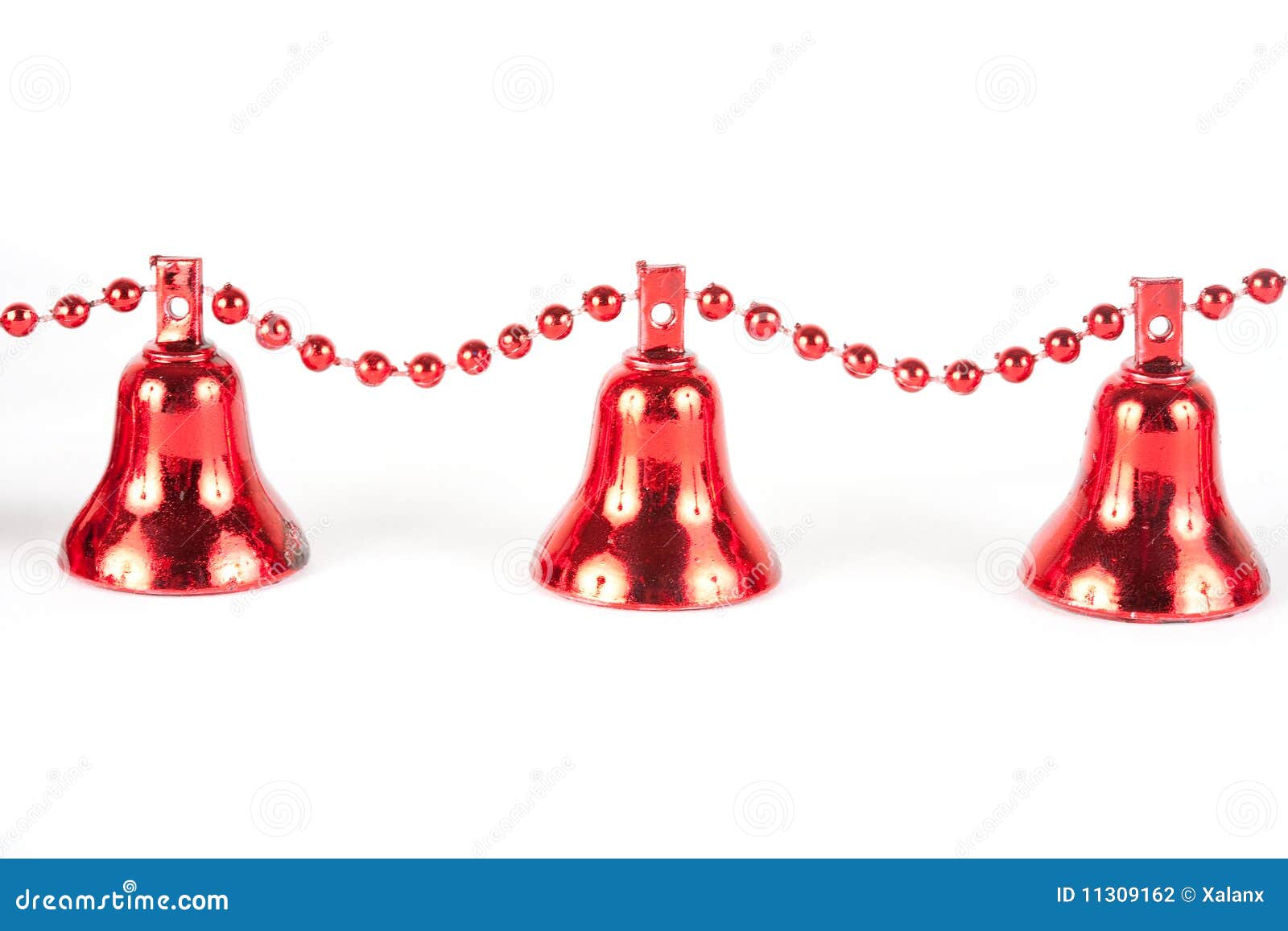 Red Christmas bells stock photo. Image of reflection - 11309162