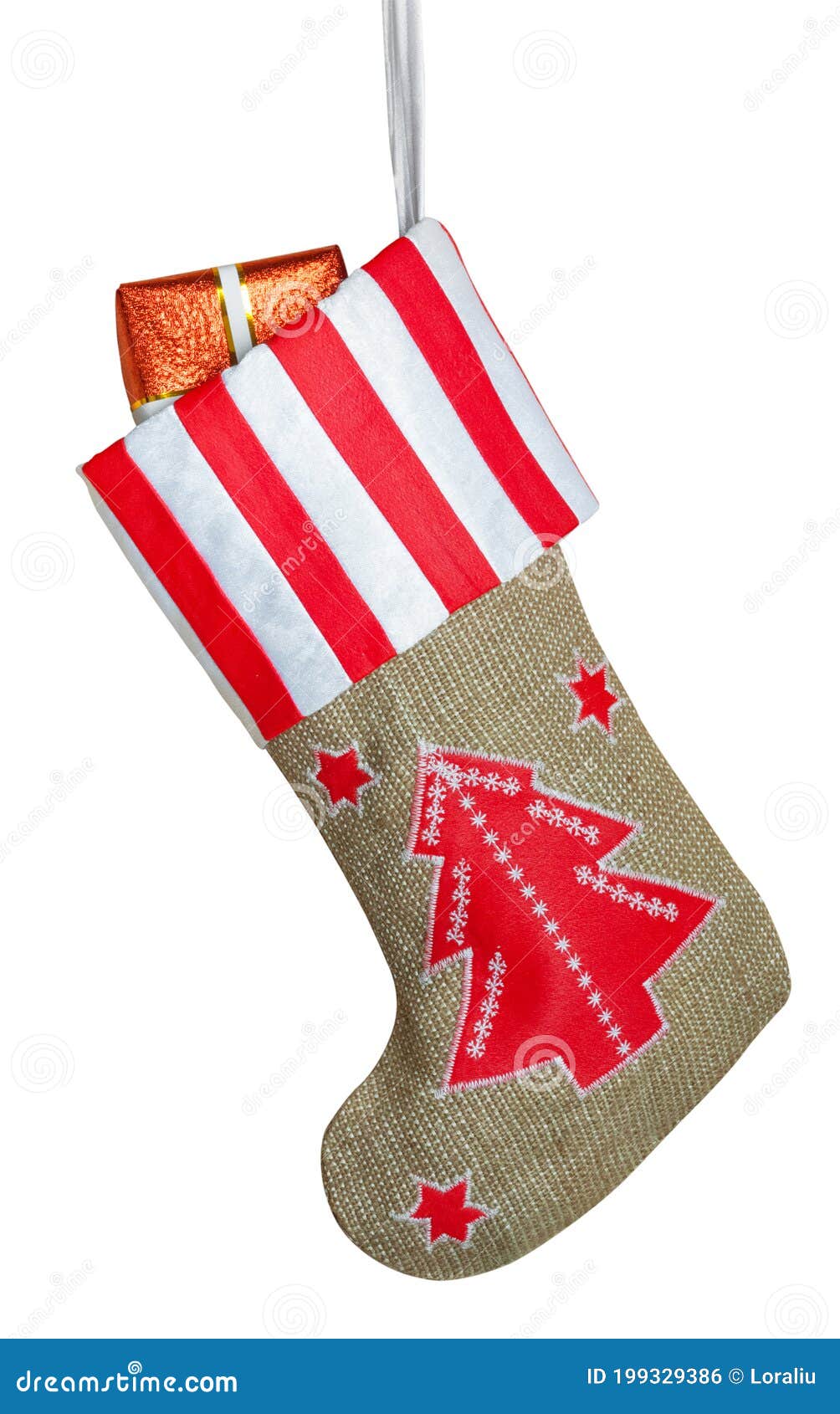 Red Christmas Boot with Gifts on White Background Stock Photo - Image ...