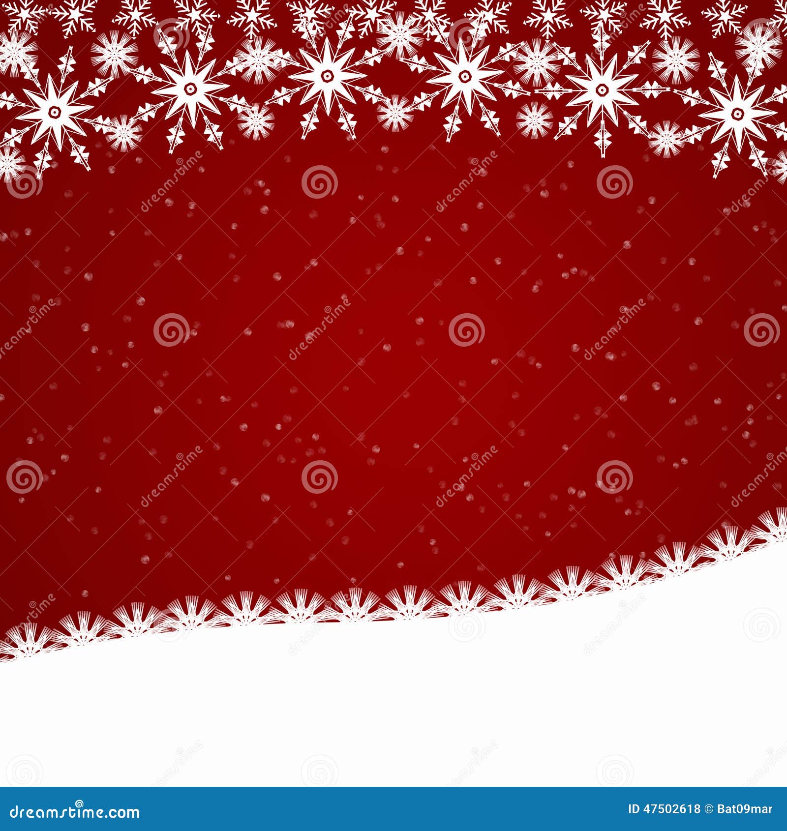 Red Christmas Border with Snowfall Stock Illustration - Illustration of ...