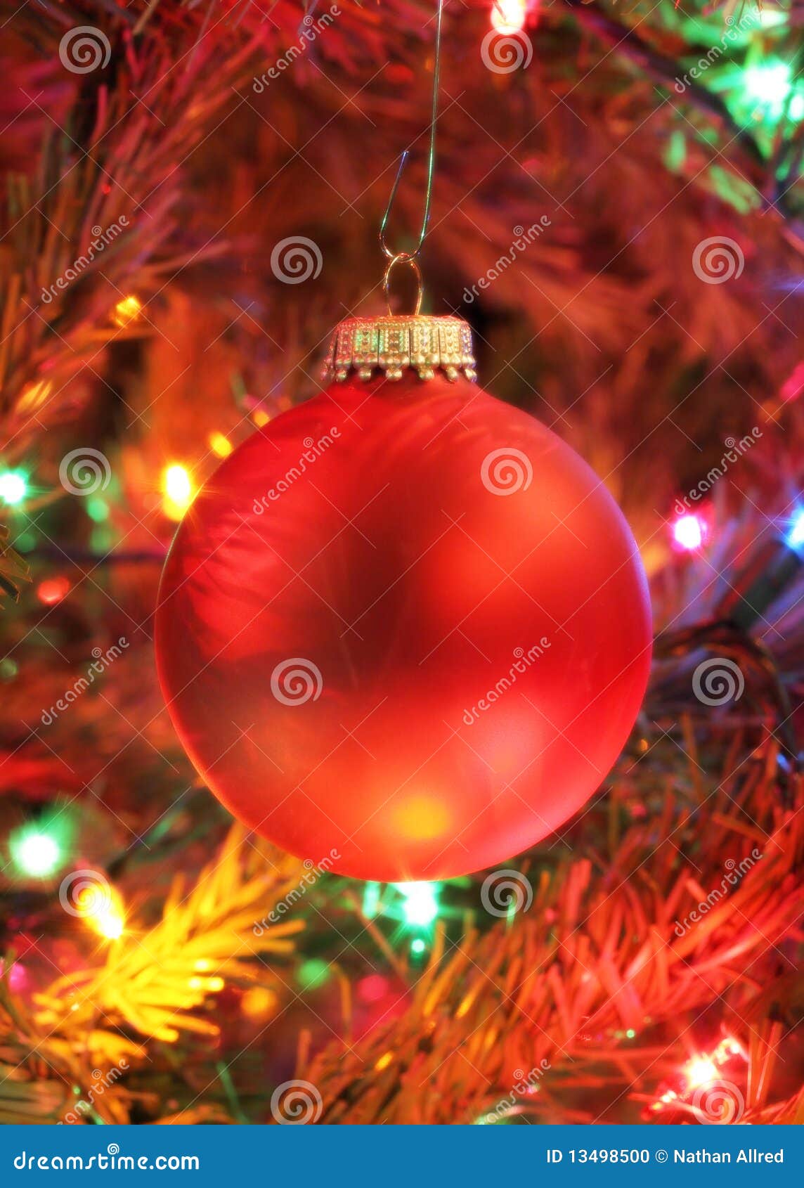 Red christmas bulb hanging stock photo. Image of december - 13498500