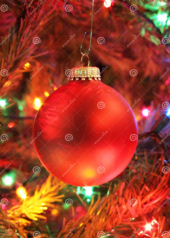 Red christmas bulb hanging stock photo. Image of december - 13498500