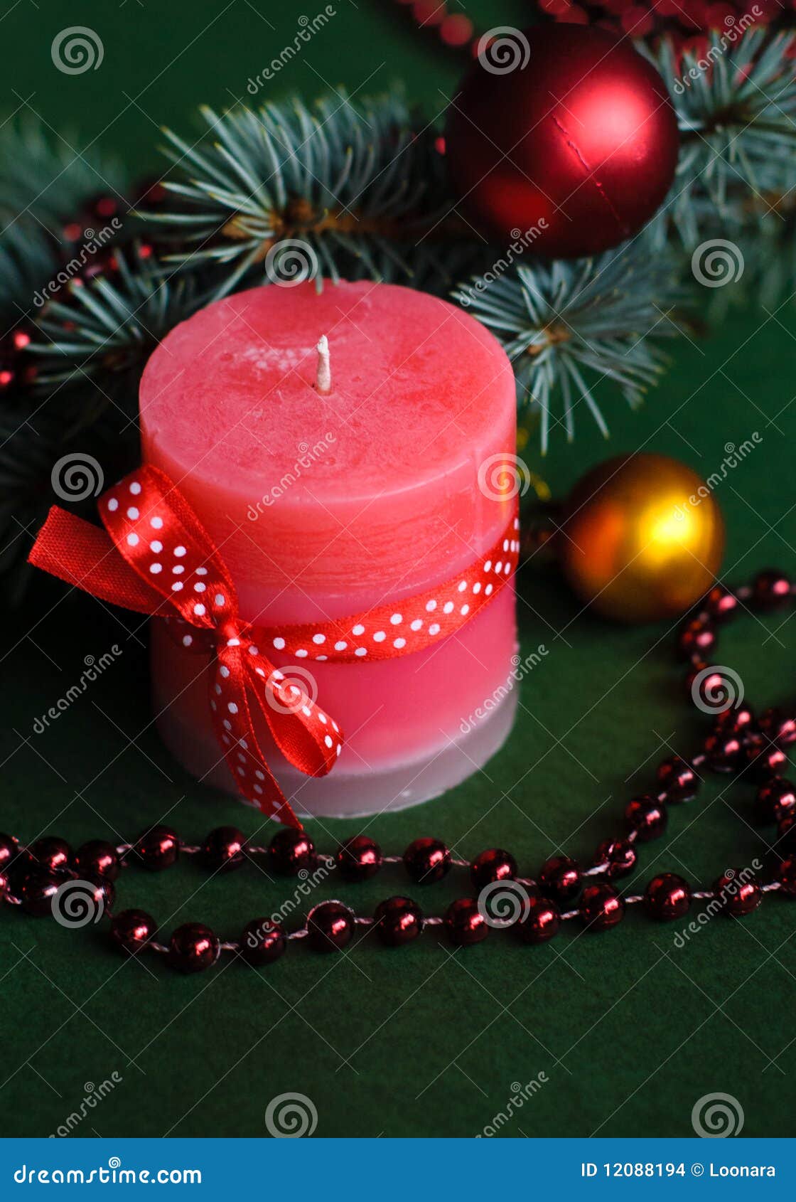 Red Christmas candle stock photo. Image of decorating - 12088194