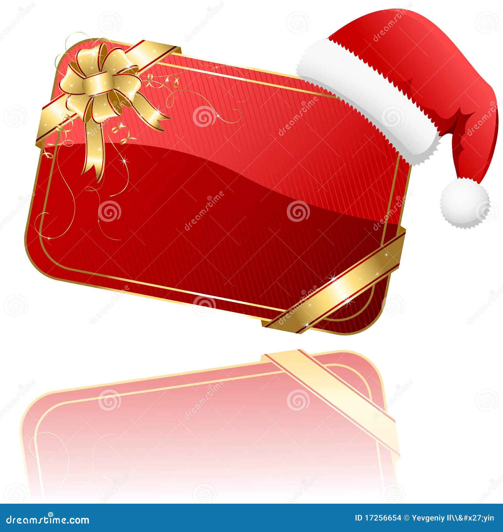 Red Christmas Card with Santa Hat Stock Vector - Illustration of ...