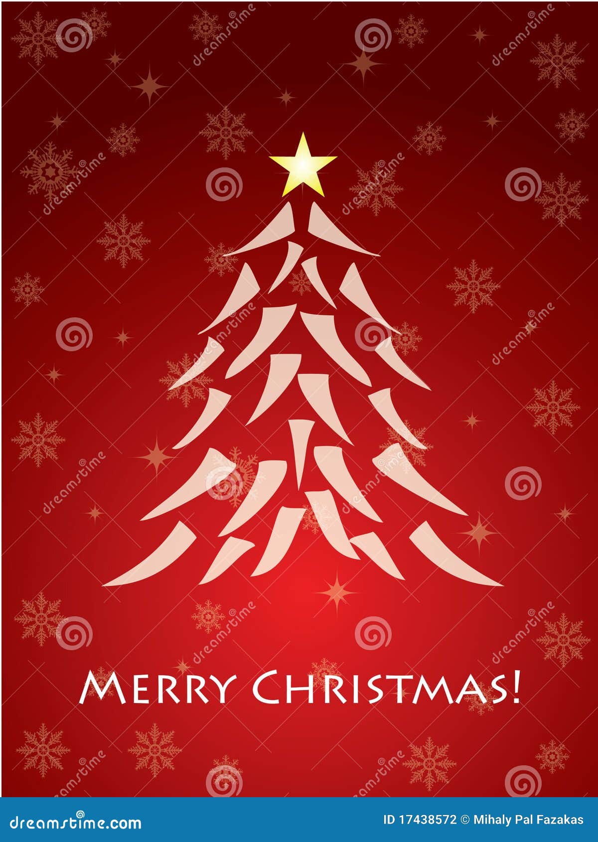 Red Christmas Card with Tree Stock Vector - Illustration of coniferous ...