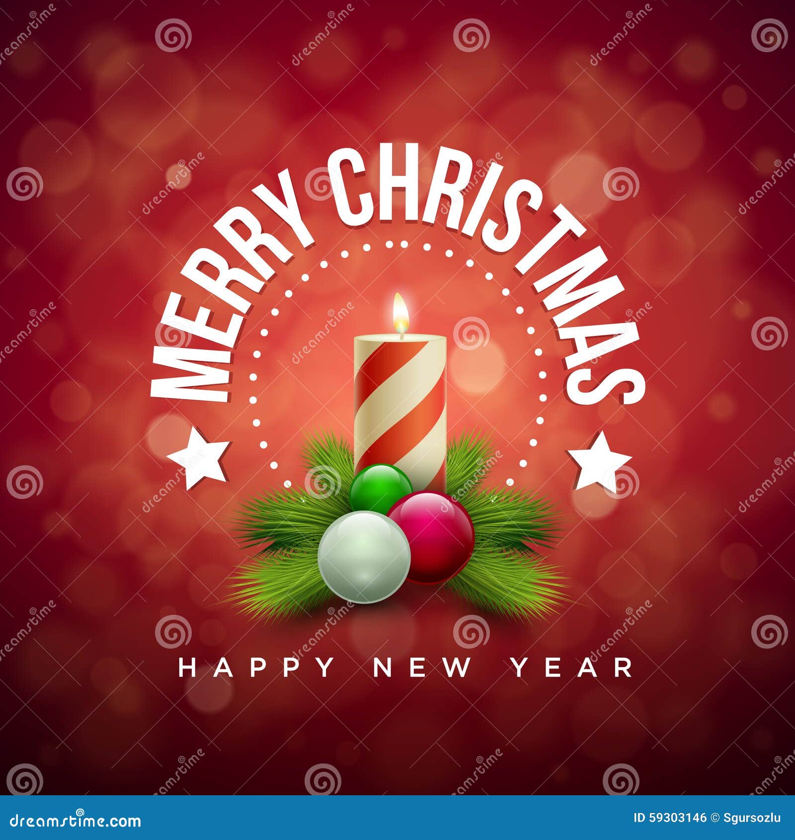 Red Christmas Card stock vector. Illustration of style - 59303146