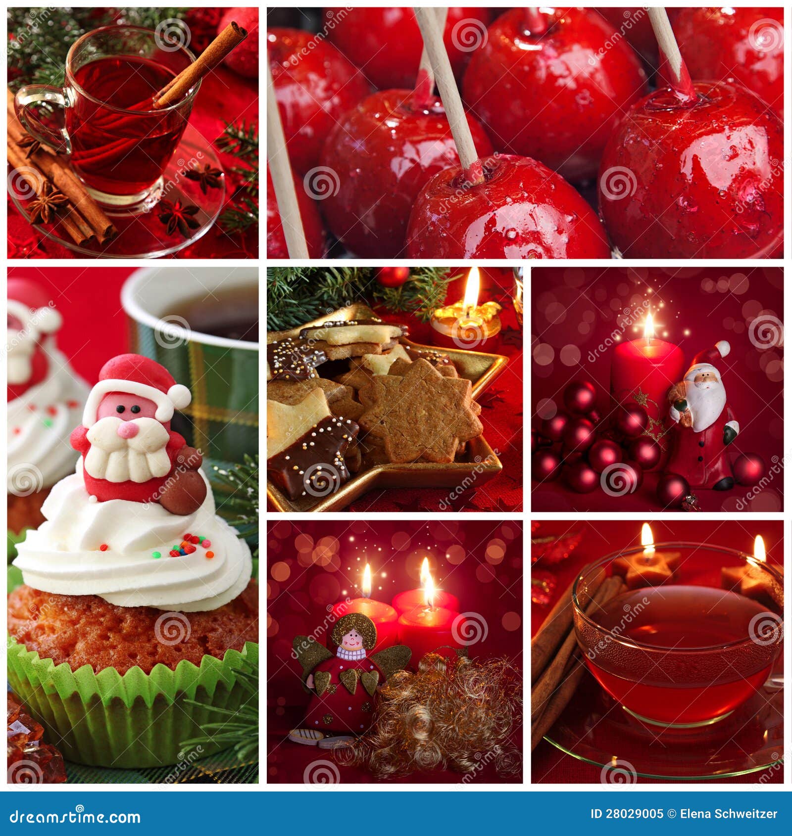 Red christmas collage stock image. Image of fruit, candle - 28029005