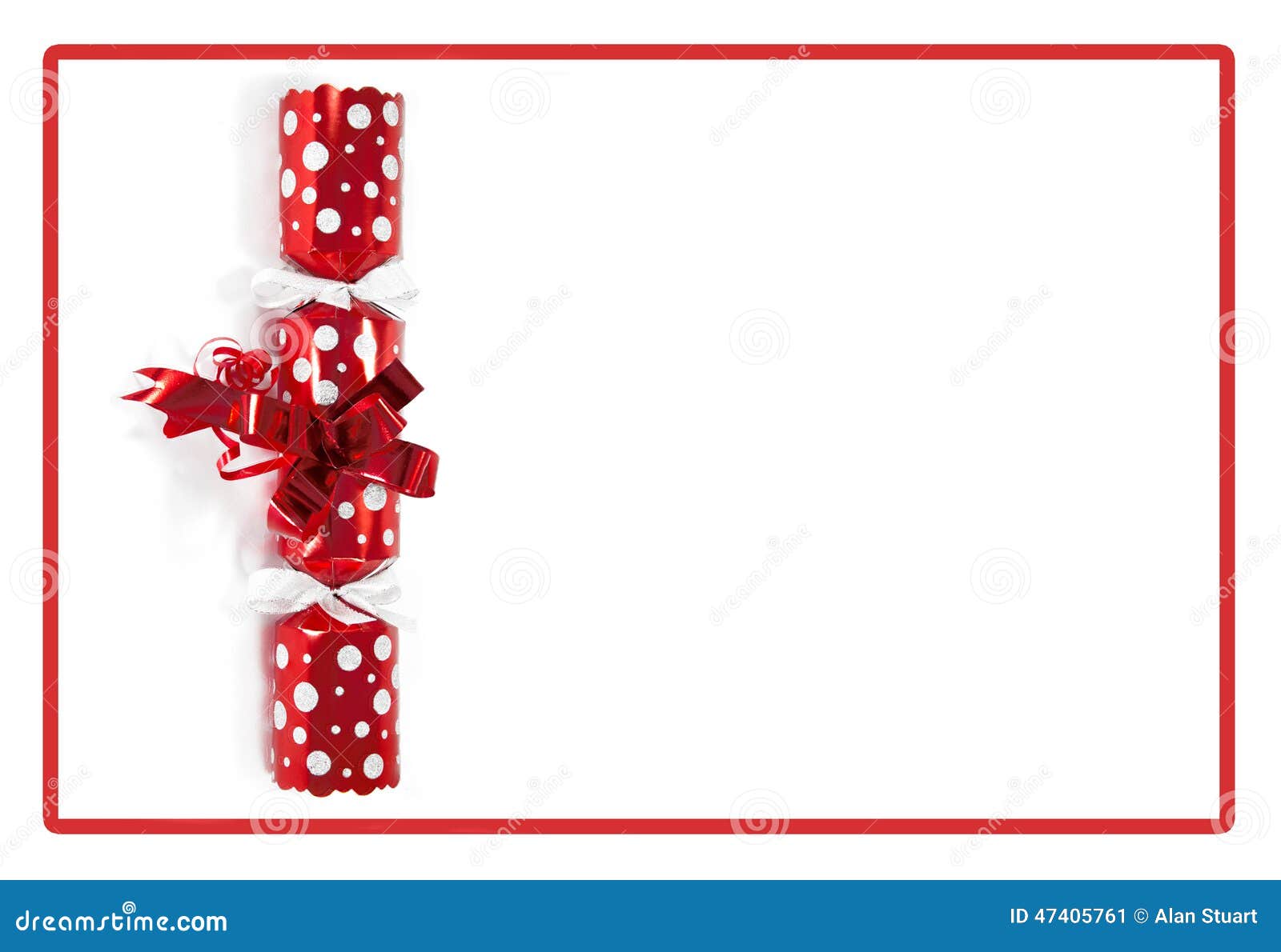Red Christmas Cracker stock image. Image of boarder, happy - 47405761