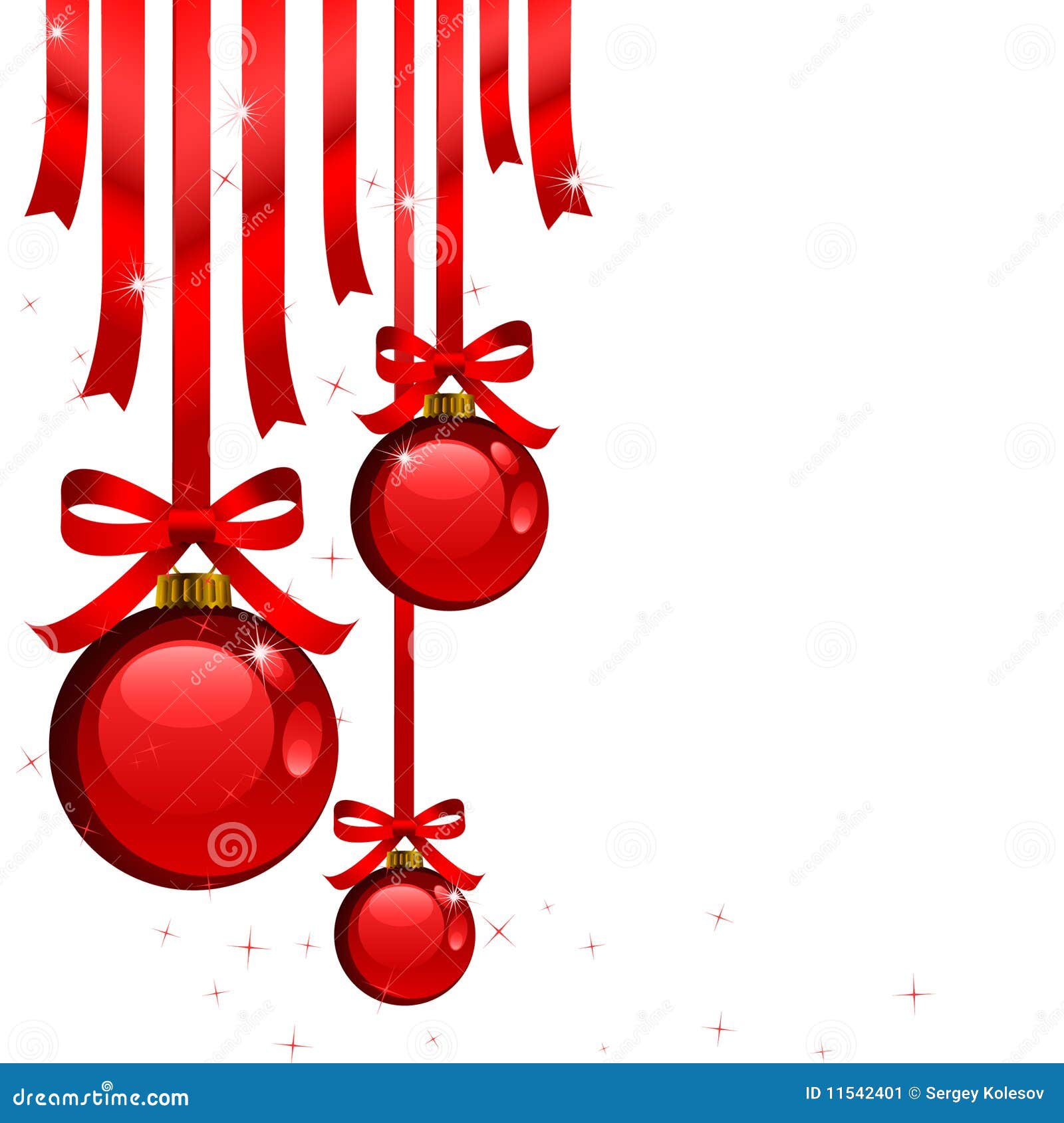 Red Christmas decorations stock vector. Illustration of white - 11542401