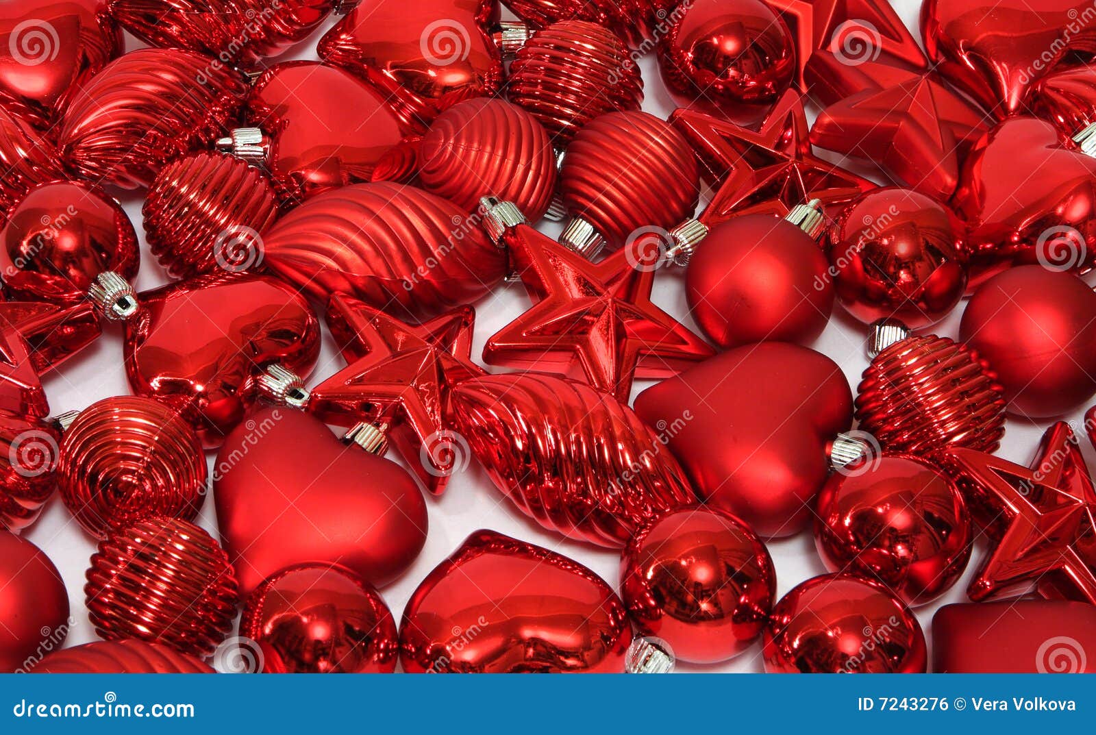 Red Christmas decorations stock photo. Image of collection - 7243276