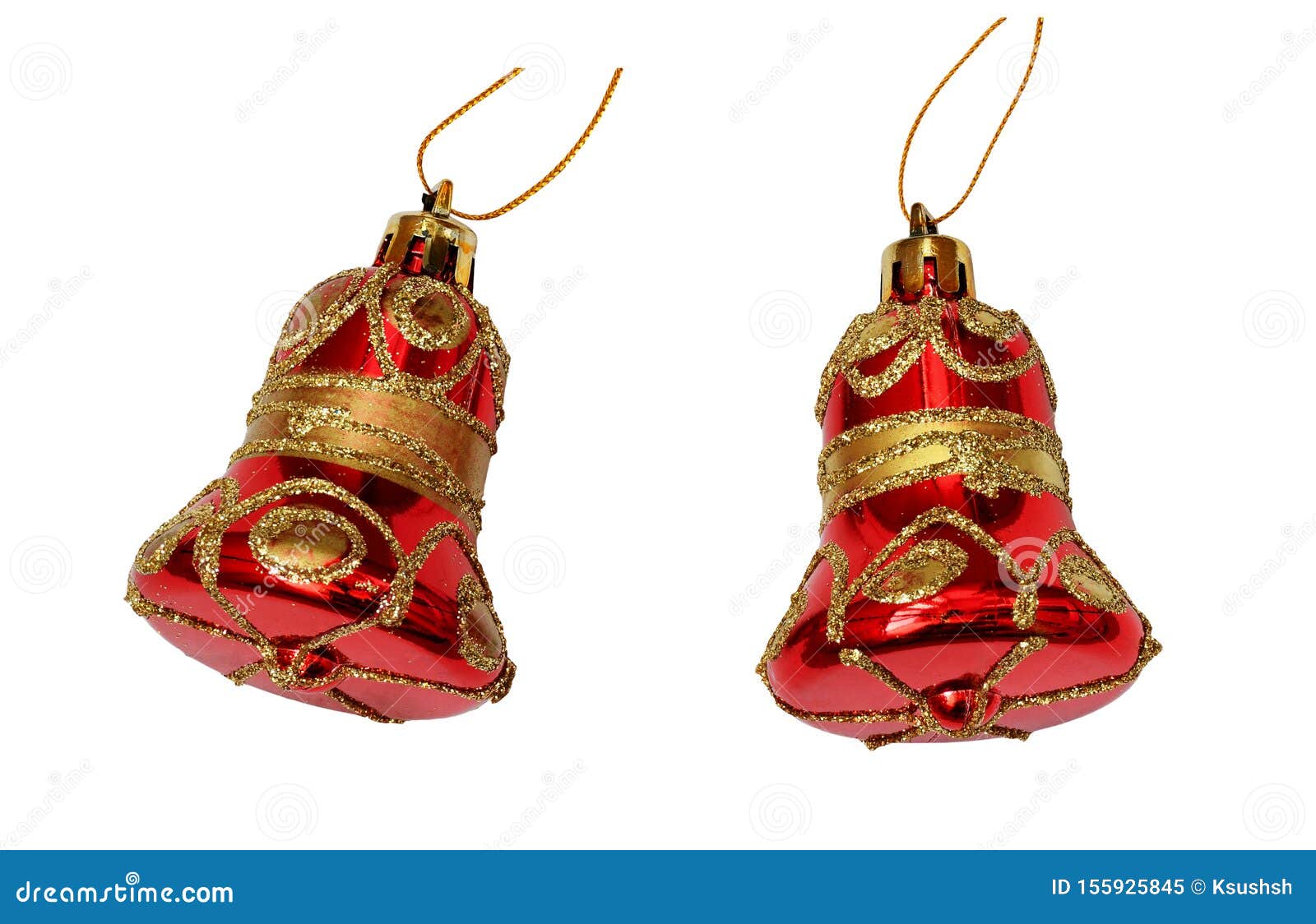 Red Christmas Decorative Bells Stock Image - Image of collection ...