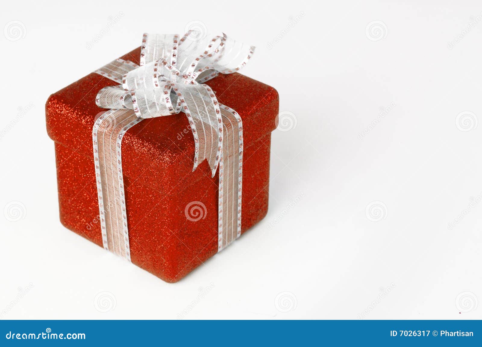 Red Christmas gift box stock image. Image of single, isolated - 7026317