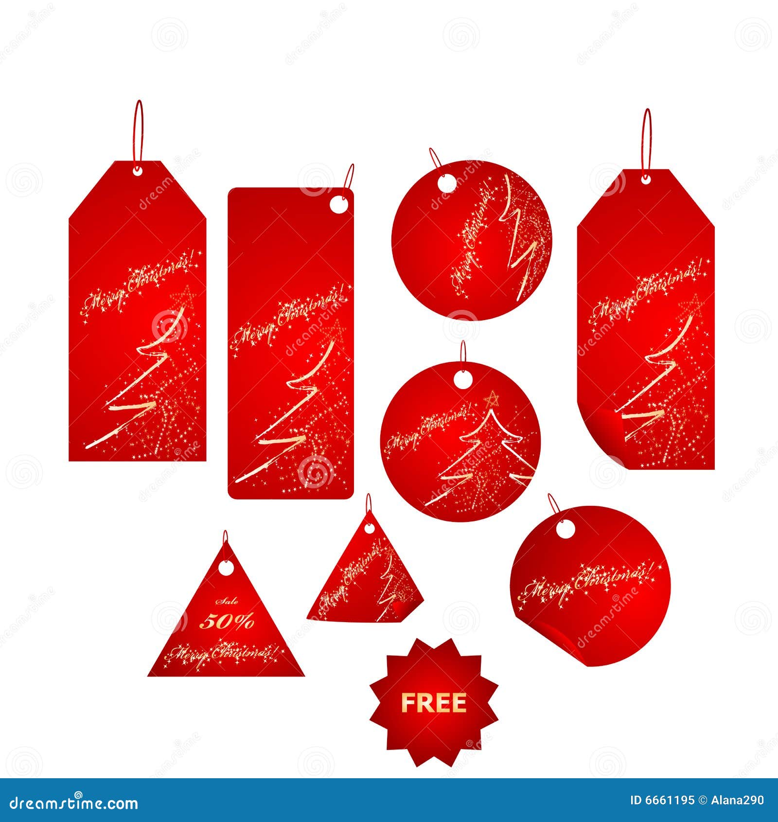 Red Christmas Label Big Set Stock Vector - Illustration of pricetag ...