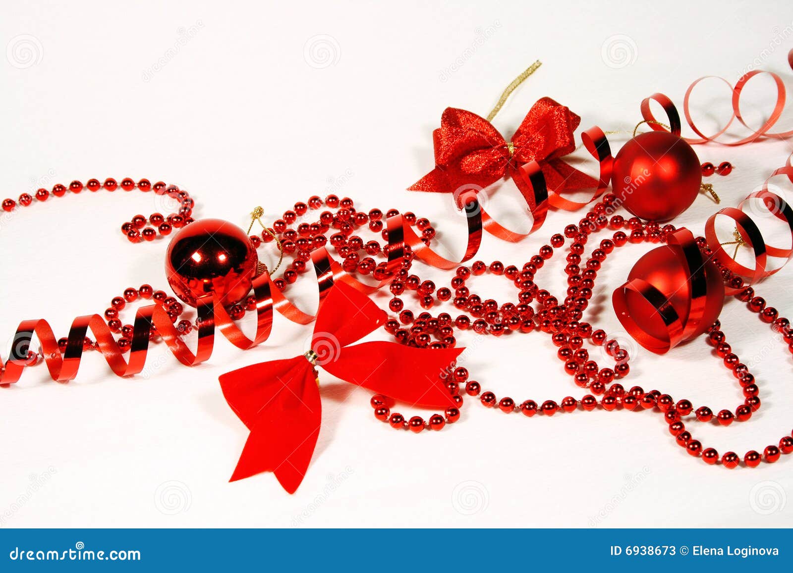Red Christmas ornaments stock image. Image of objects - 6938673
