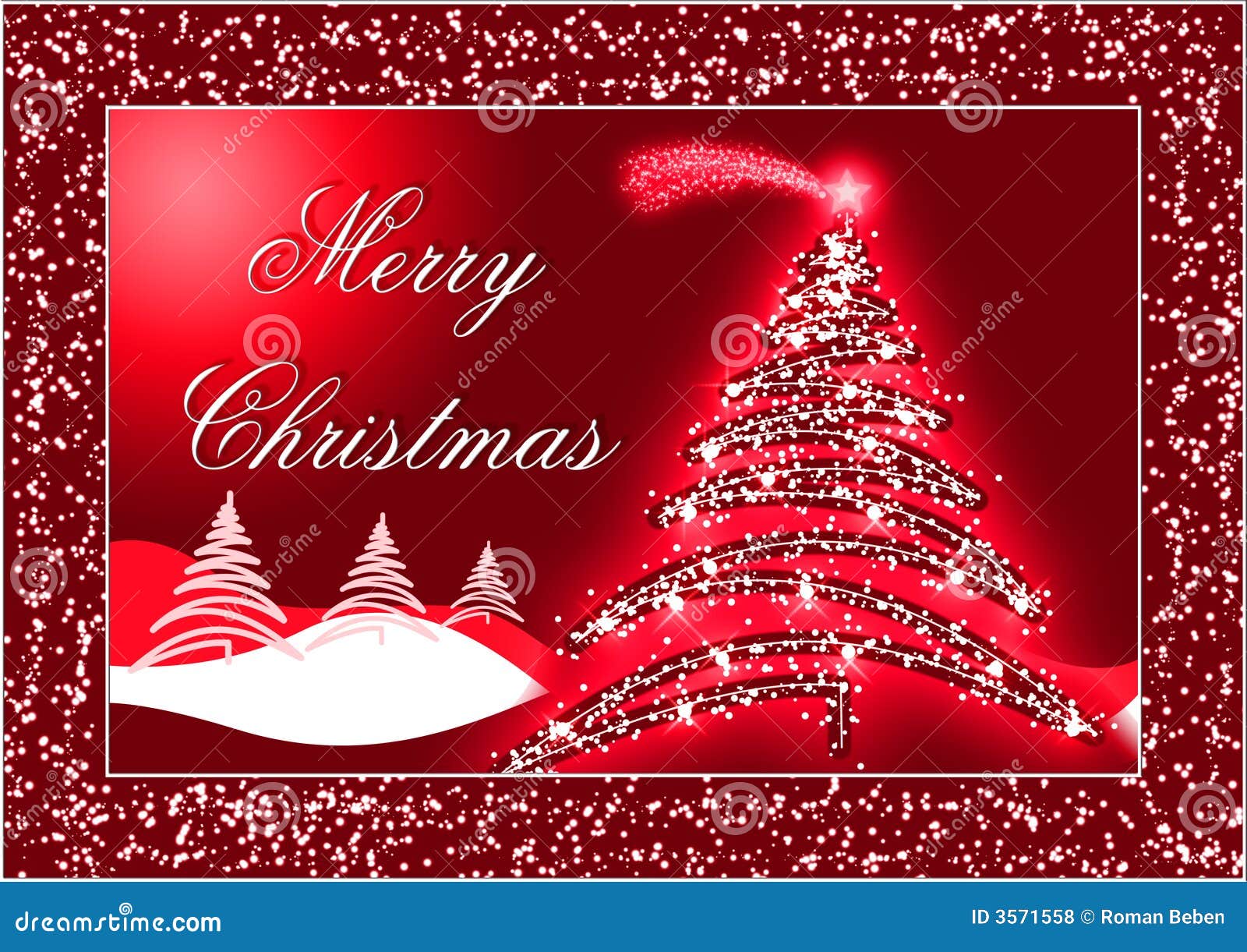 Red Christmas postcard stock illustration. Illustration of horizontal ...