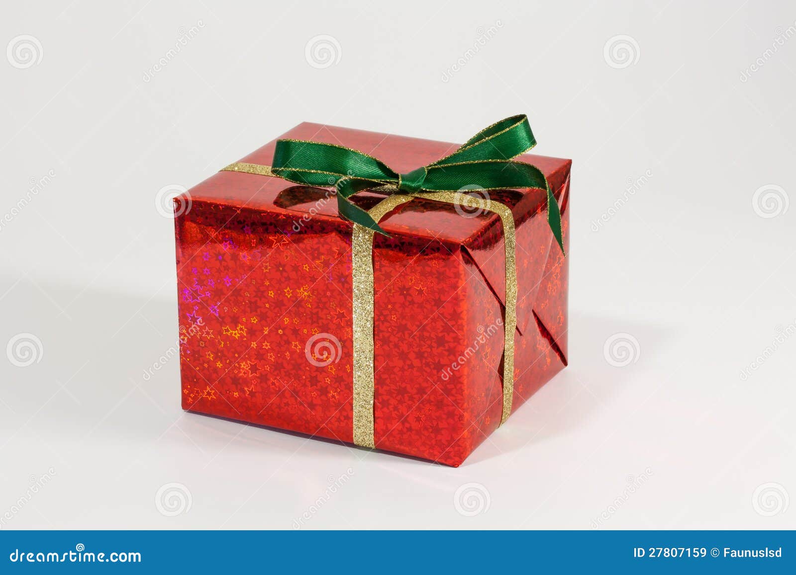 Red Christmas present stock image. Image of green, studio - 27807159
