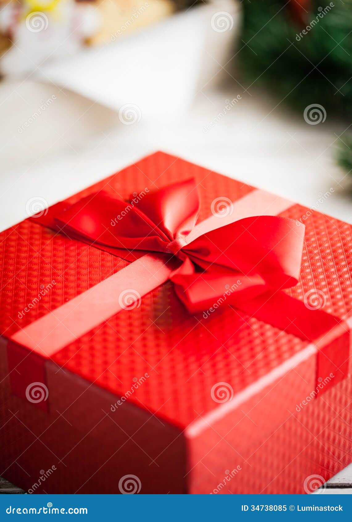 Red Christmas Present stock image. Image of color, glitter - 34738085