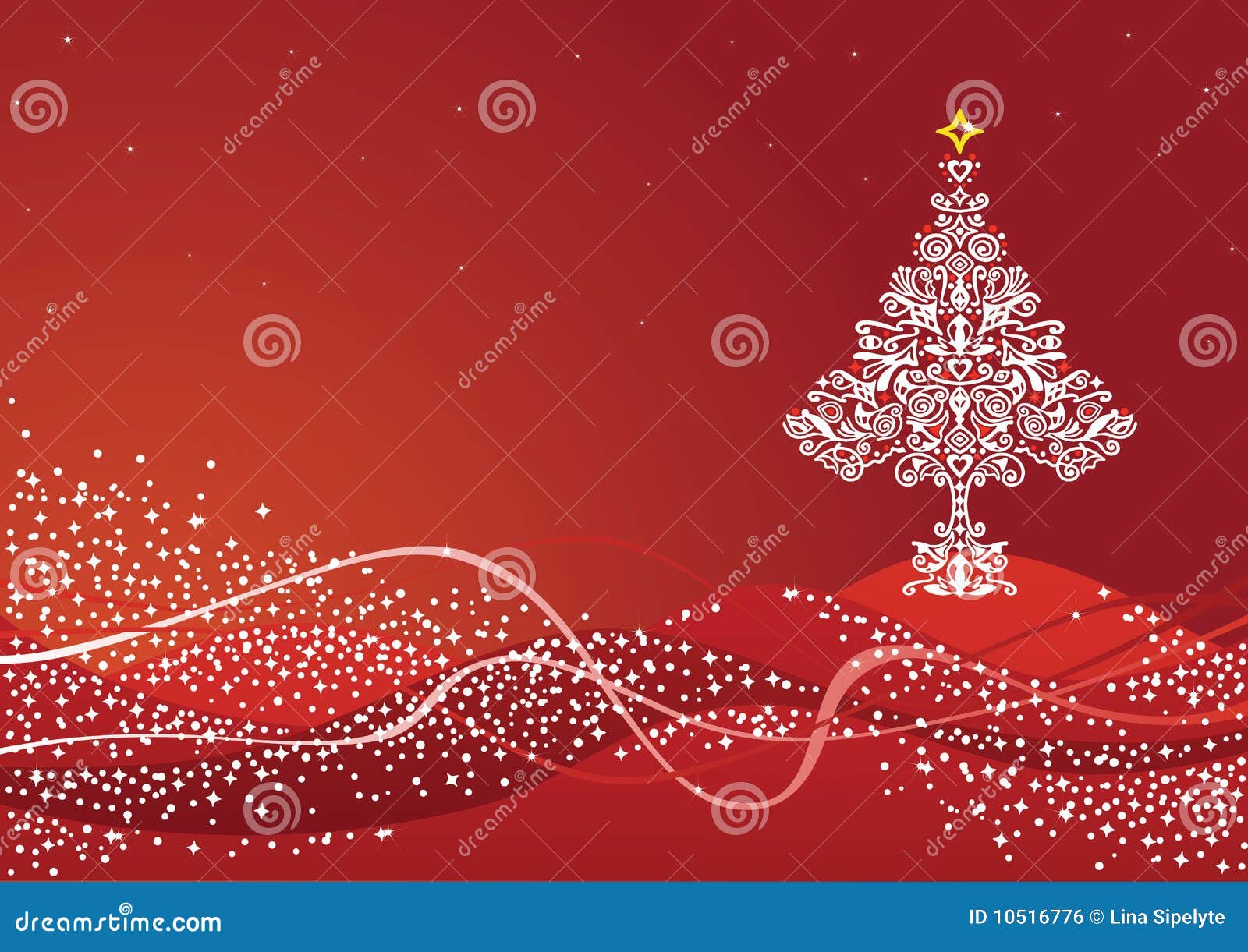 Red Christmas scene stock vector. Illustration of cold - 10516776