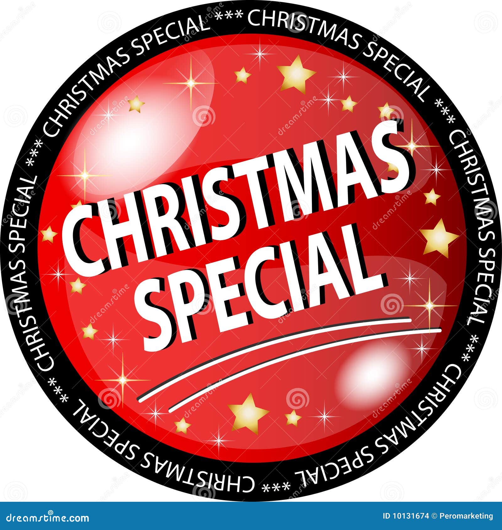 Red Christmas Special Button Stock Illustration - Illustration of push ...